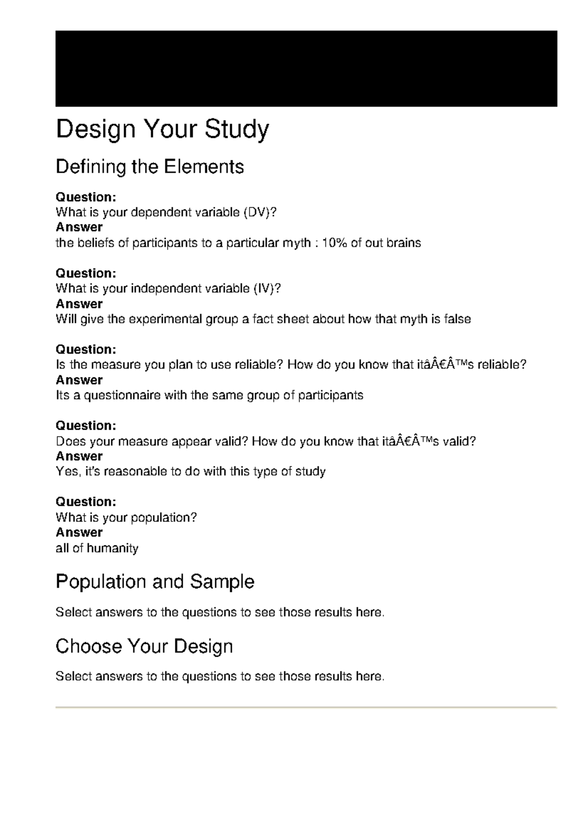 Design Your Study: Elements of DV and IV Analysis Notes - Studocu