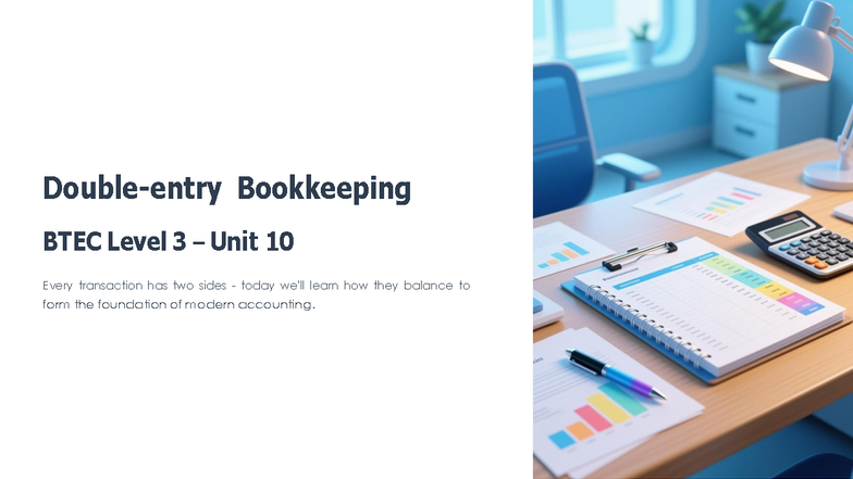 BTEC Level 3 Unit 10: Double Entry Bookkeeping Fundamentals - Studocu