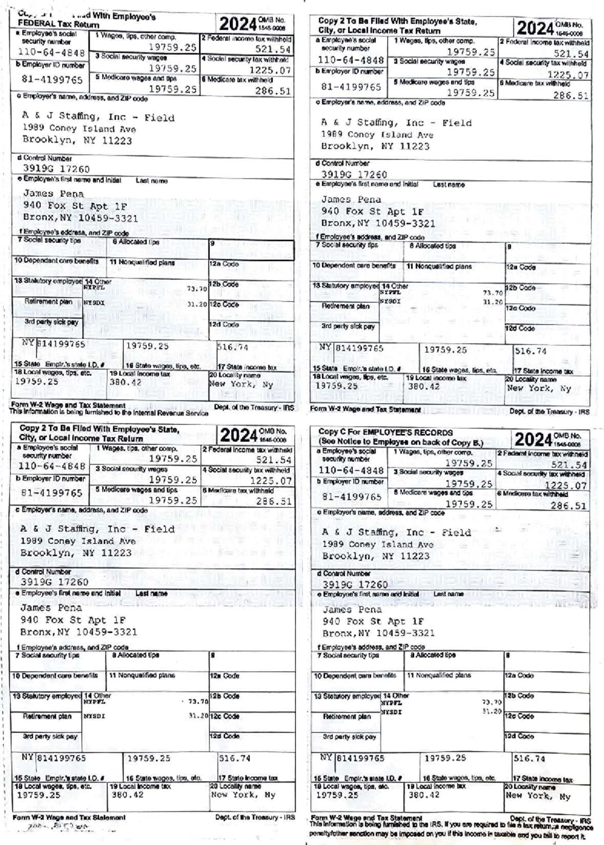 W2 Form and Social Security Details - Tax Year 2024 - Studocu