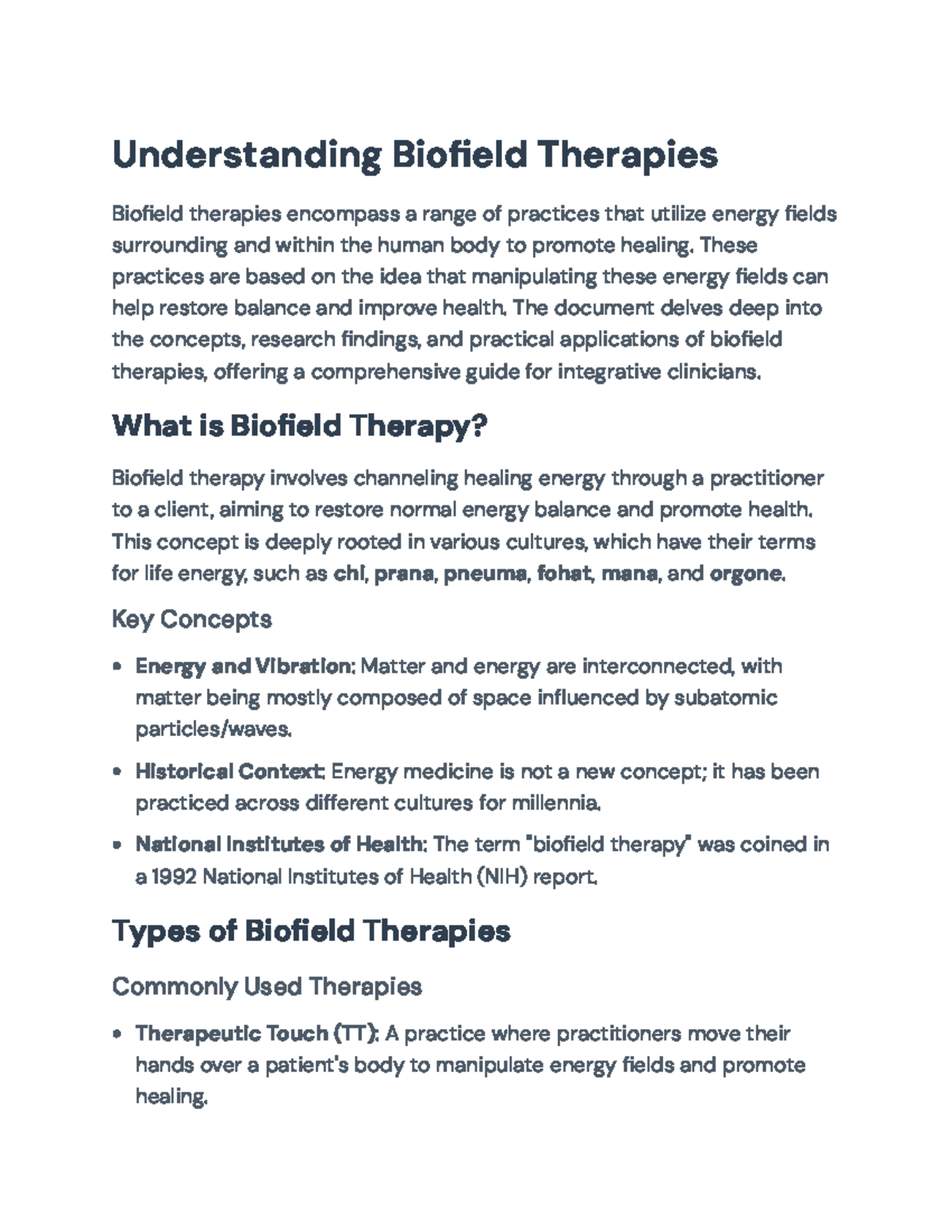 Understanding Biofield Therapies: Insights and Clinical Applications ...