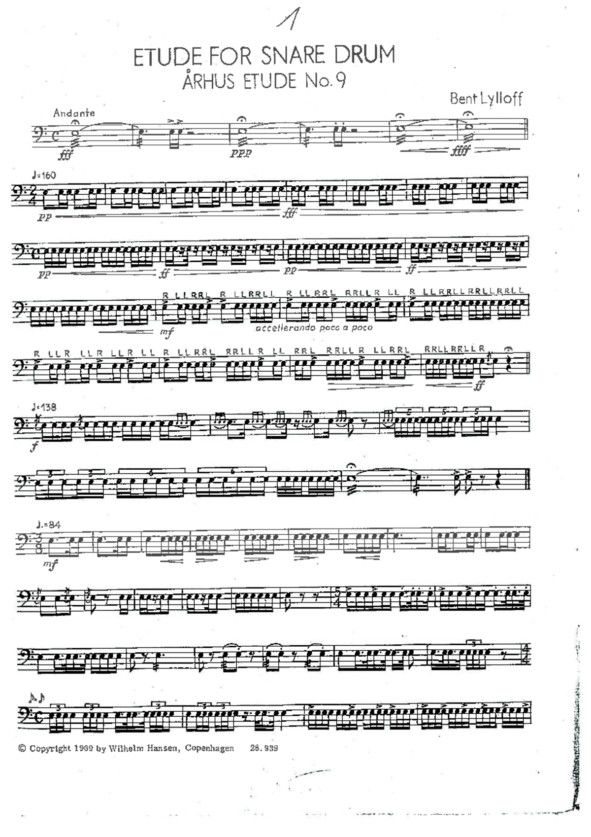 Etude for Snare Drum - Århus Etude No. 9 by Bent Lylloff - Studocu