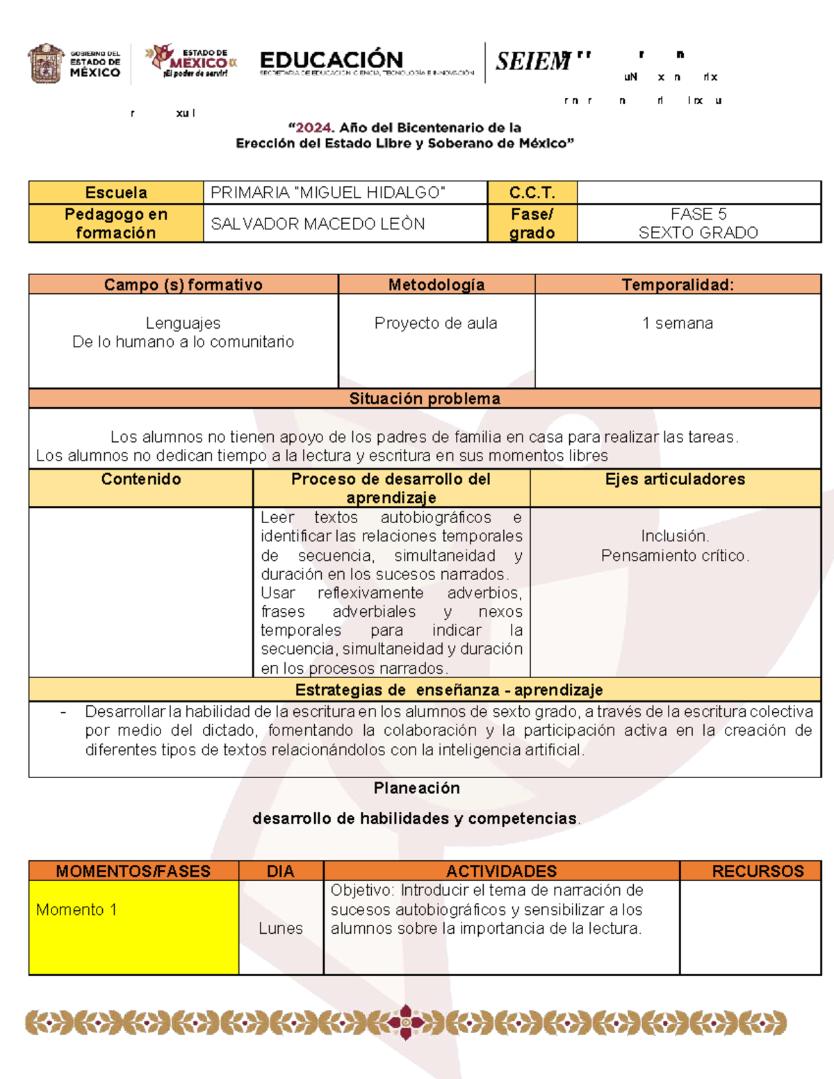 Pda oliver - LISTA DE ESTRATEGIAS PARA APLICAR A LOS ALUMNOS - Al Estado de México Universidad ...