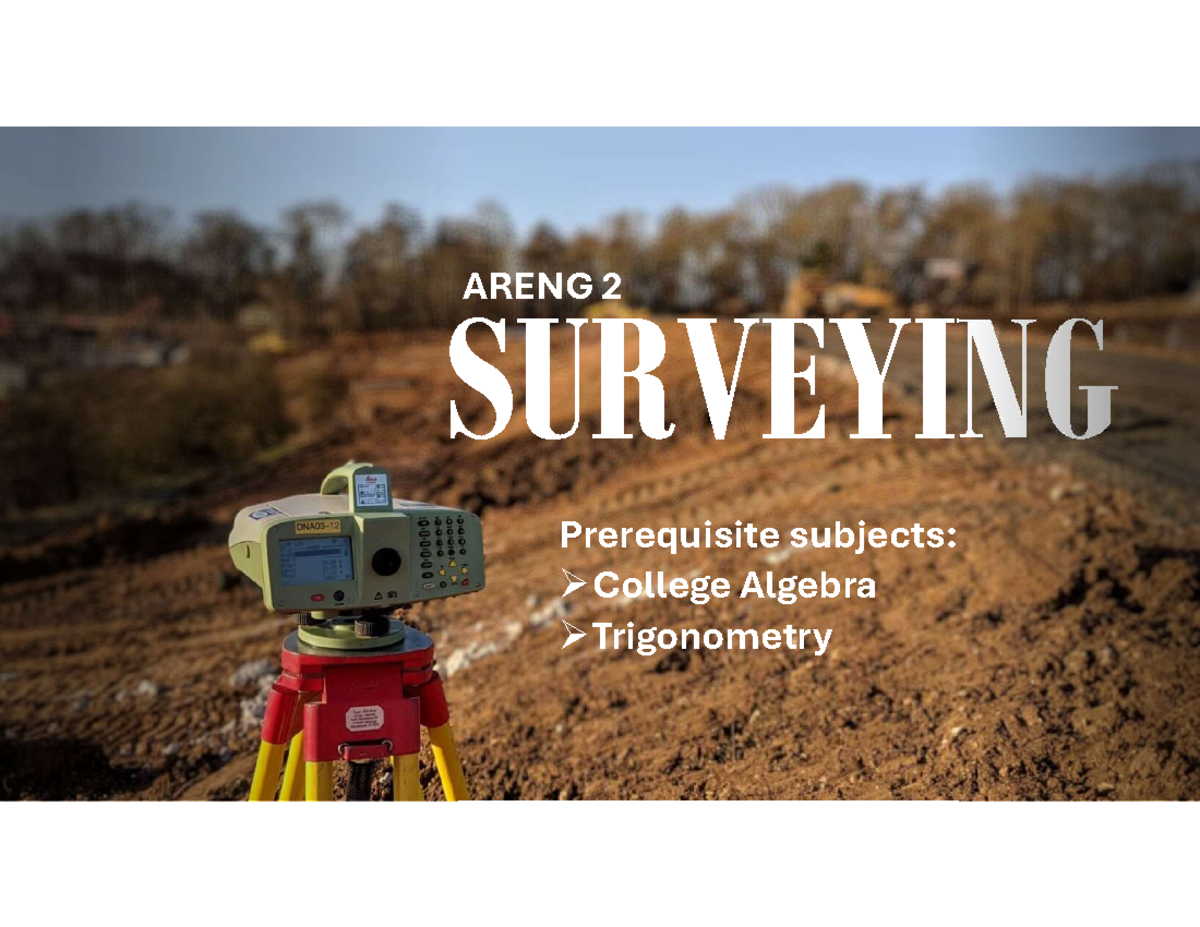 ARENG 2 Chapter 1: Introduction to Surveying Concepts and Methods - Studocu