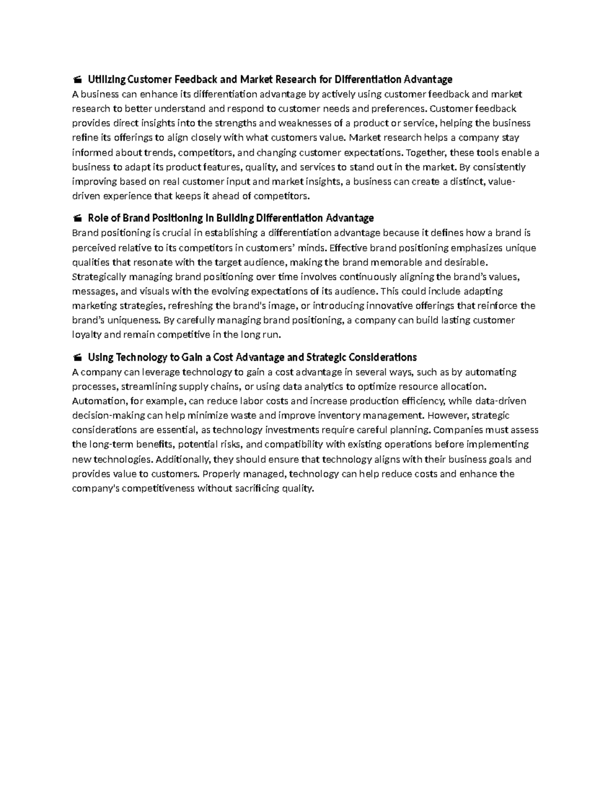 Utilizing Customer Feedback and Market Research for Differentiation Advantage - Customer ...