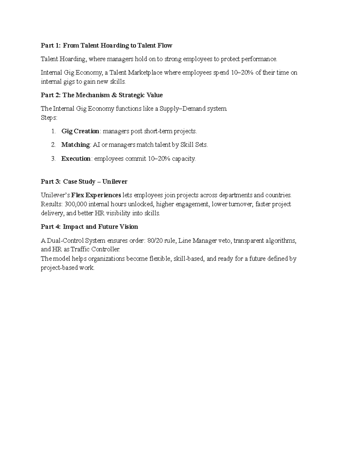 Talent Flow vs. Talent Hoarding: Insights & Case Study Summary - Studocu
