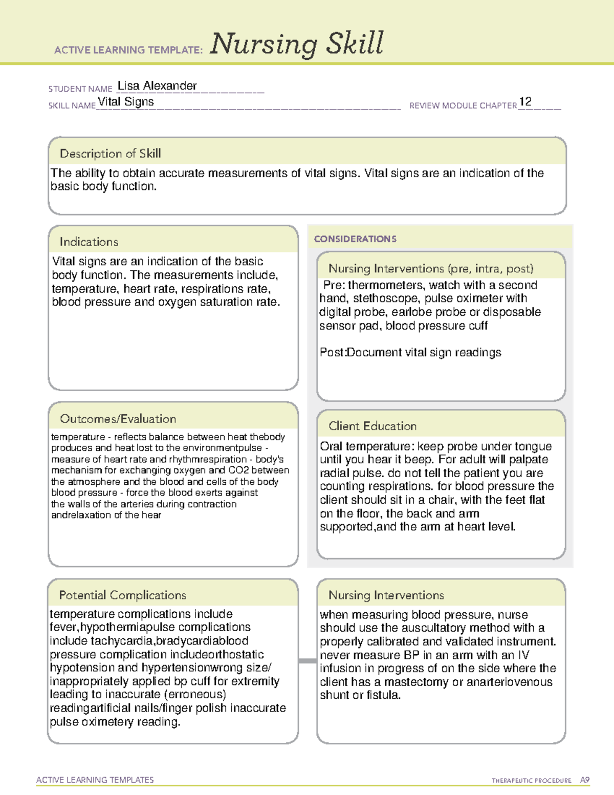 Active Learning Template Nursing Skill form - ACTIVE LEARNING TEMPLATES ...