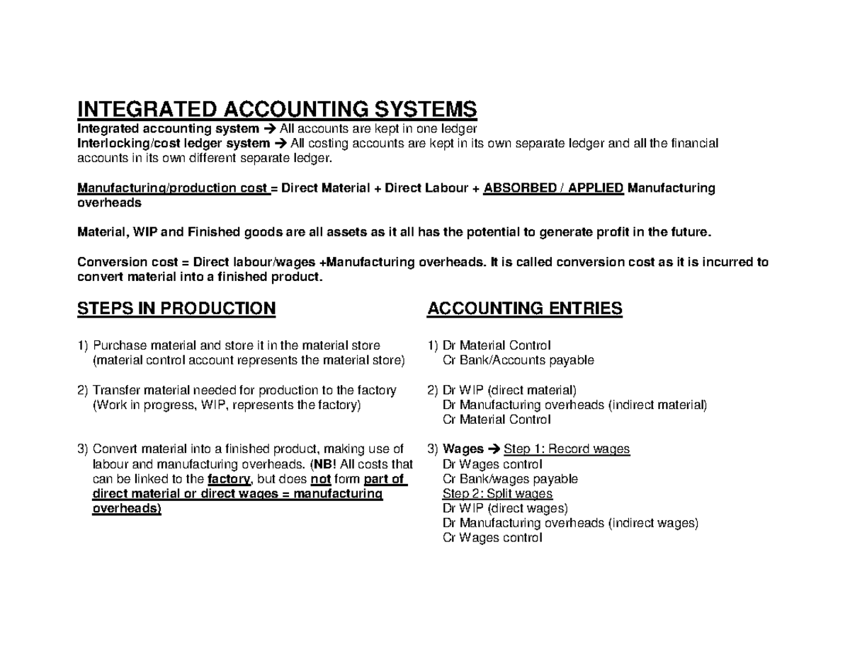 Integrated Accounting Systems: Key Principles and Production Steps ...