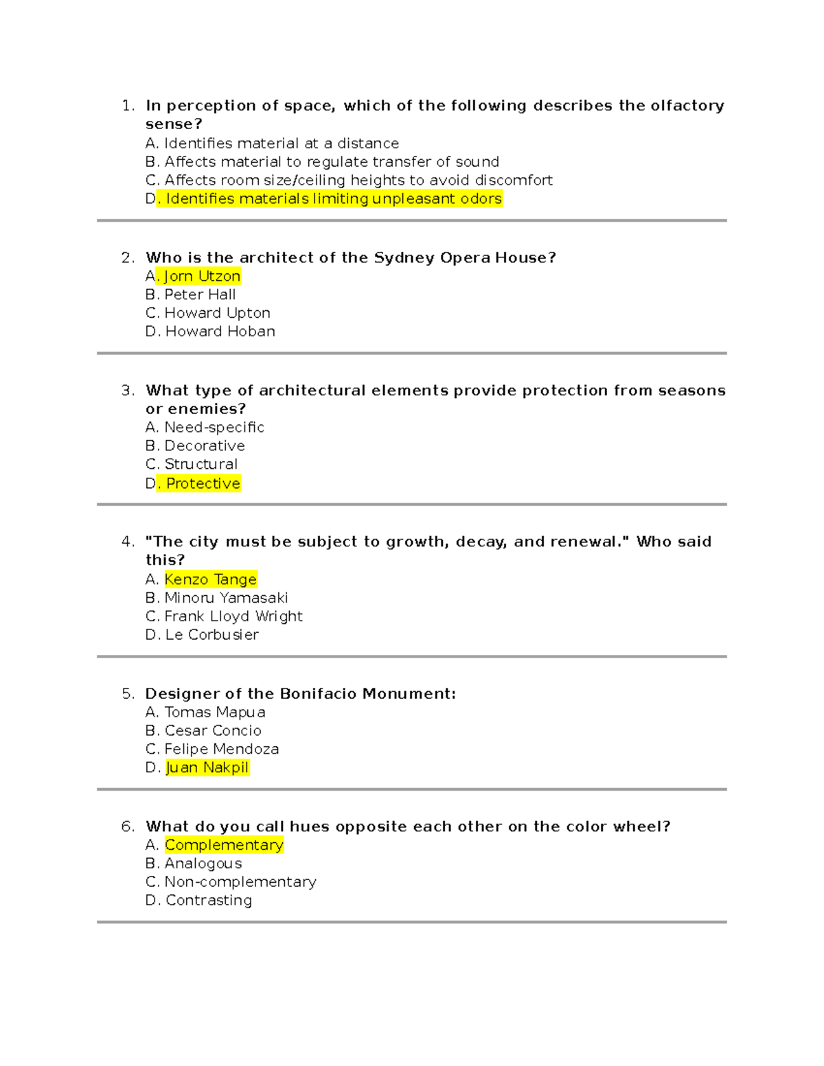 ACC 2023 Architecture Quiz Reviewer: Key Concepts & Architects - Studocu