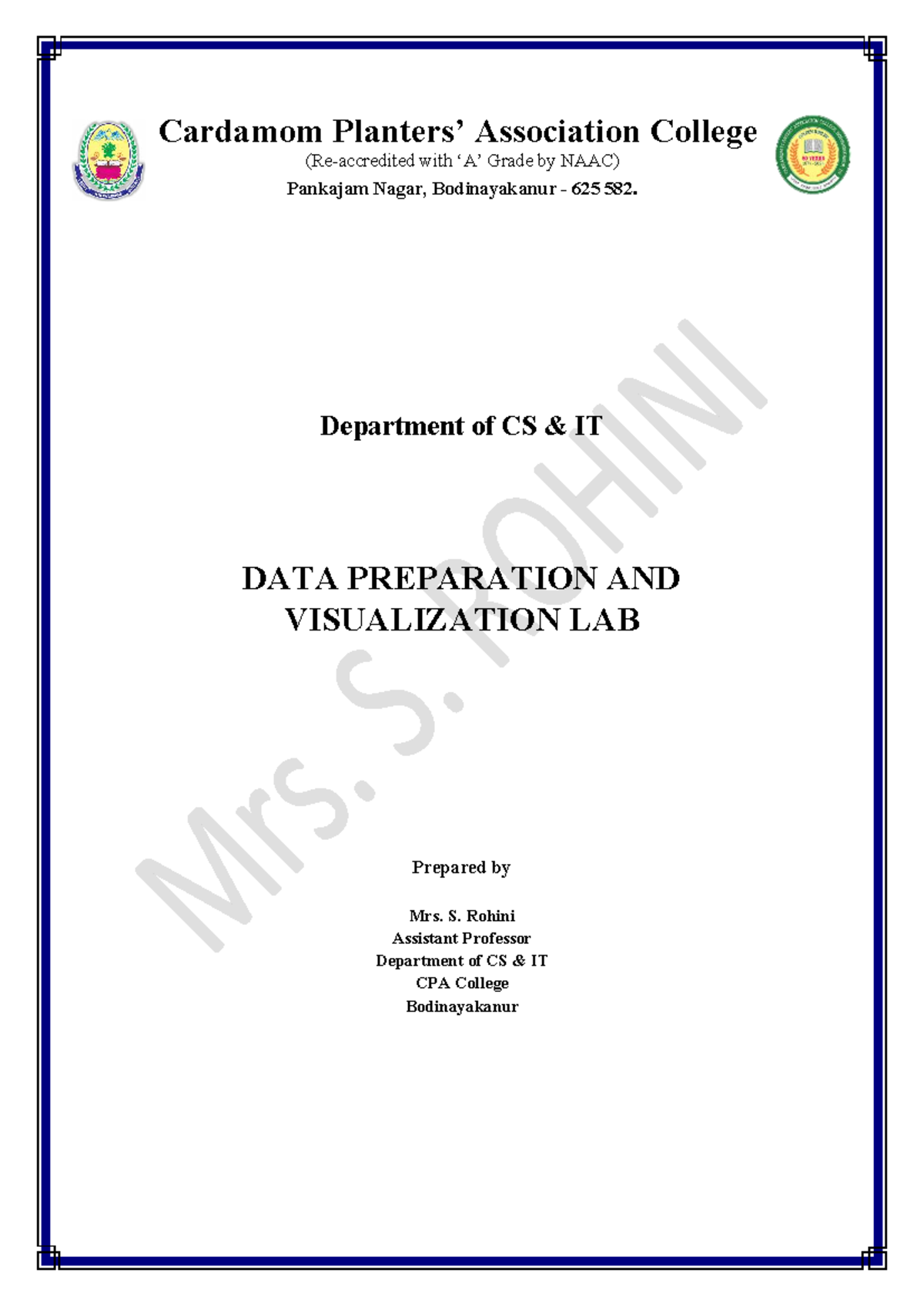DATA PREPARATION AND VISUALIZATION LAB (CS IT) - Studocu