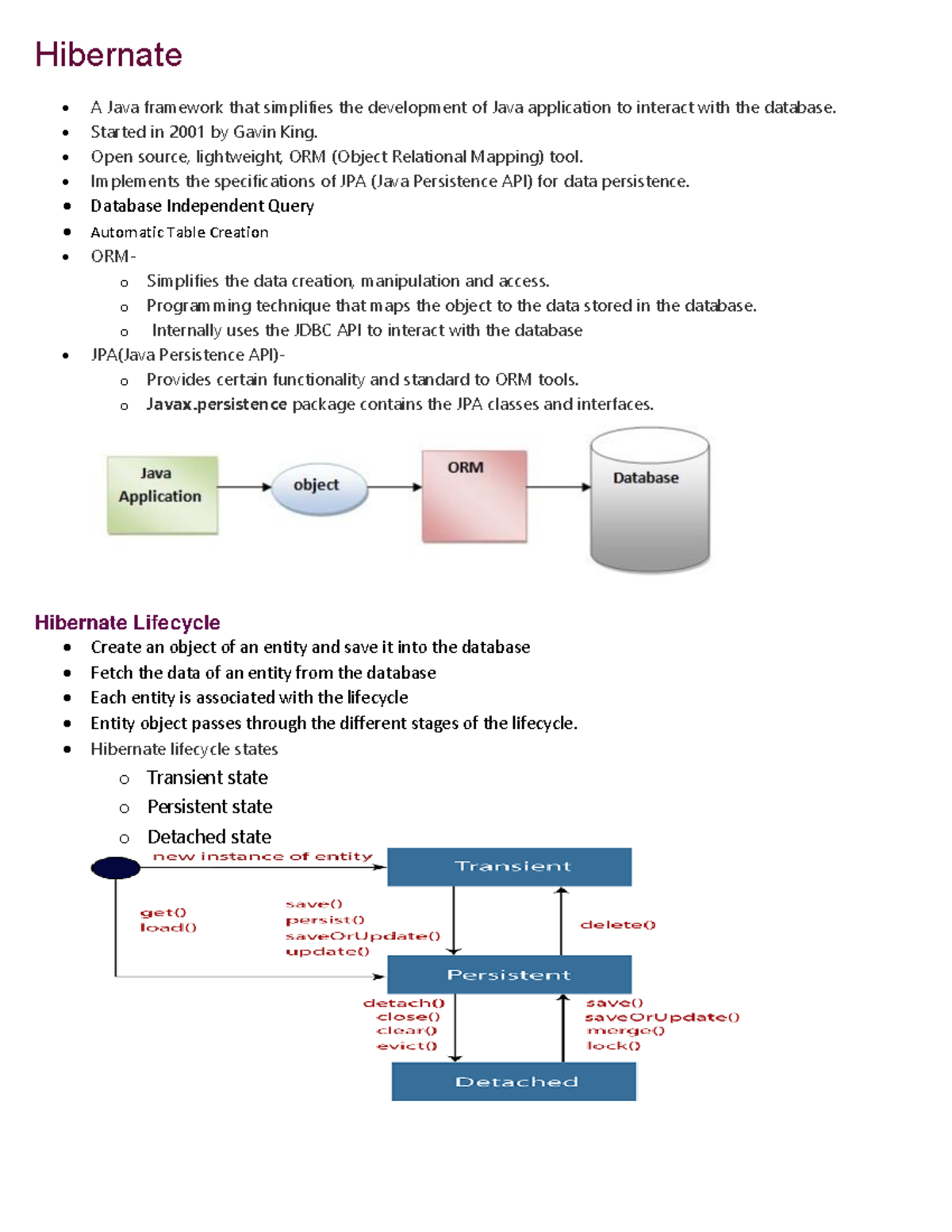 Hibernate (ORM) - Comprehensive Study Notes for Java Applications - Studocu