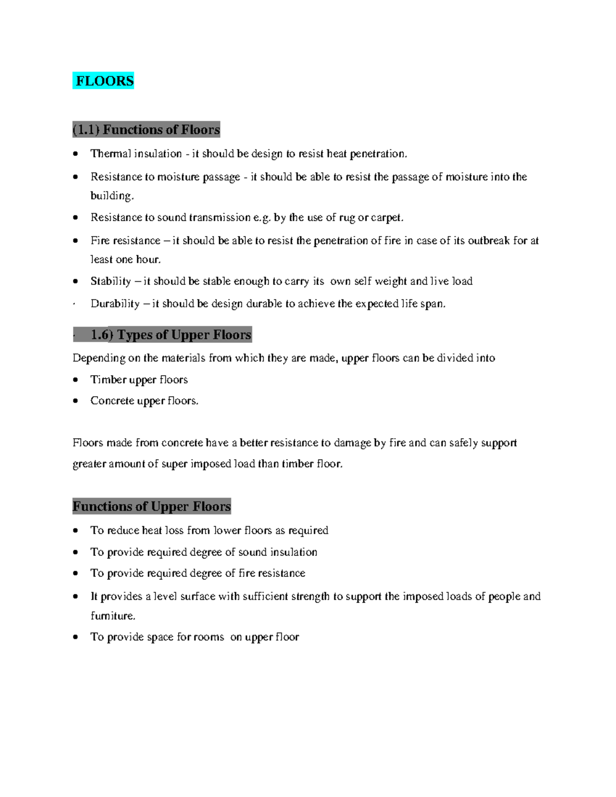 GBC II-1 - Notes on Floor and Roof Construction Methods - Studocu