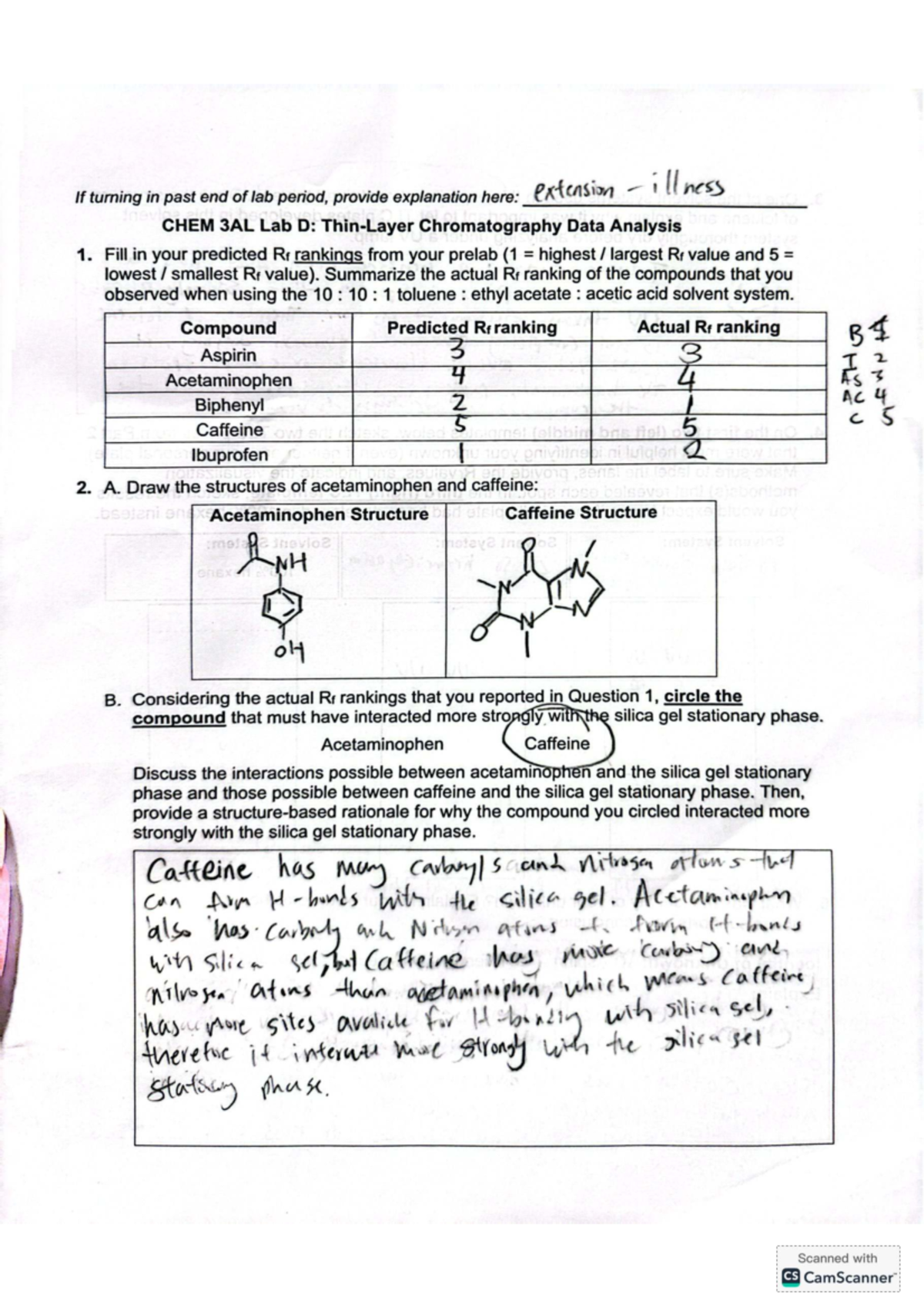 CHEM 3AL Lab D: Chromatography Data Analysis and Rf Rankings - Studocu