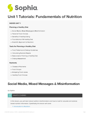 Nutrition UNT 4 - Unit 4 notes - UNIT 4 CHALLENGE 4. What is the daily ...