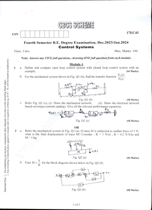 SCH 18EC43 - MQP - CBCS SCHEME USN 18EC43 Fourth Semester B. Degree Examination, 2023 Control ...