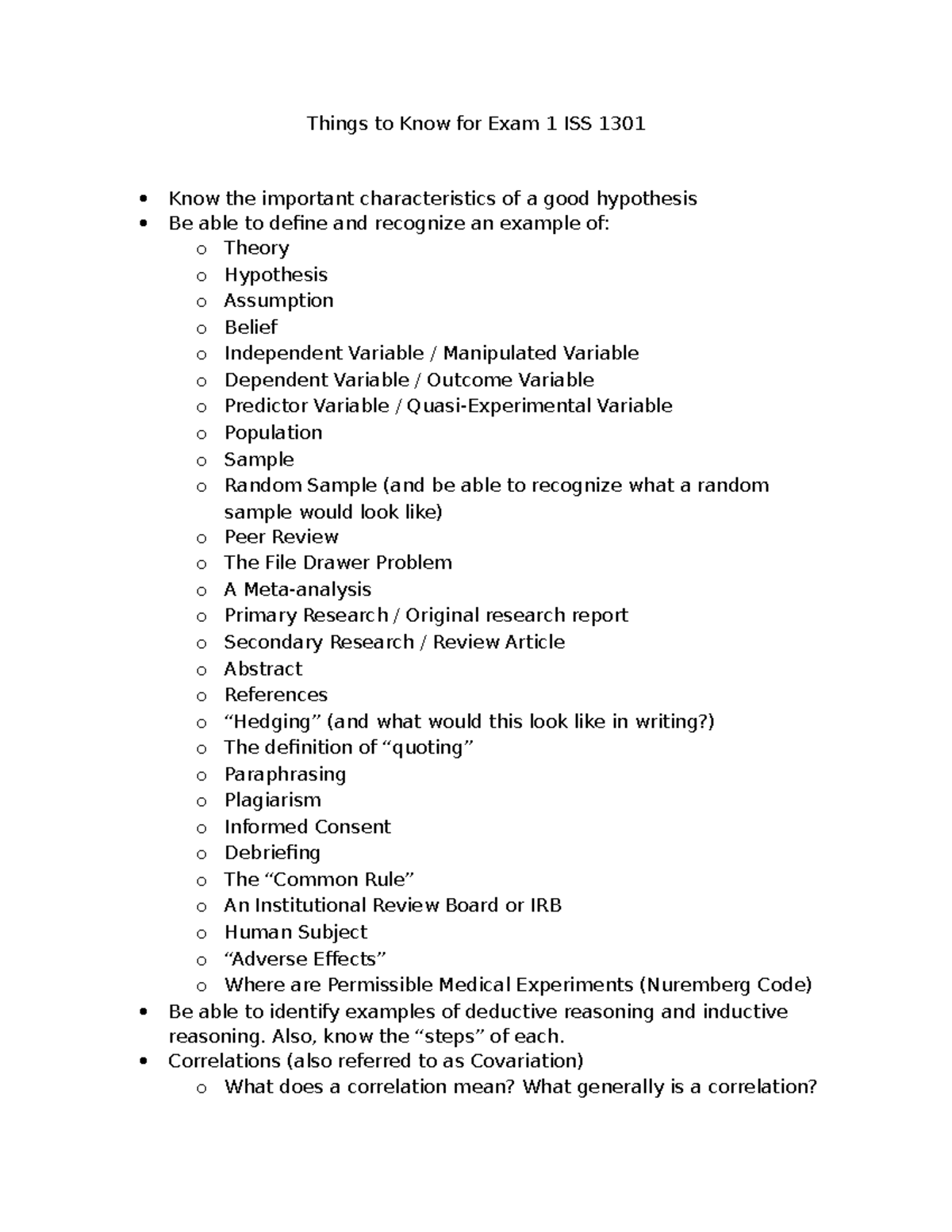 Key Concepts and Definitions for Final Exam in ISS 1301 - Studocu