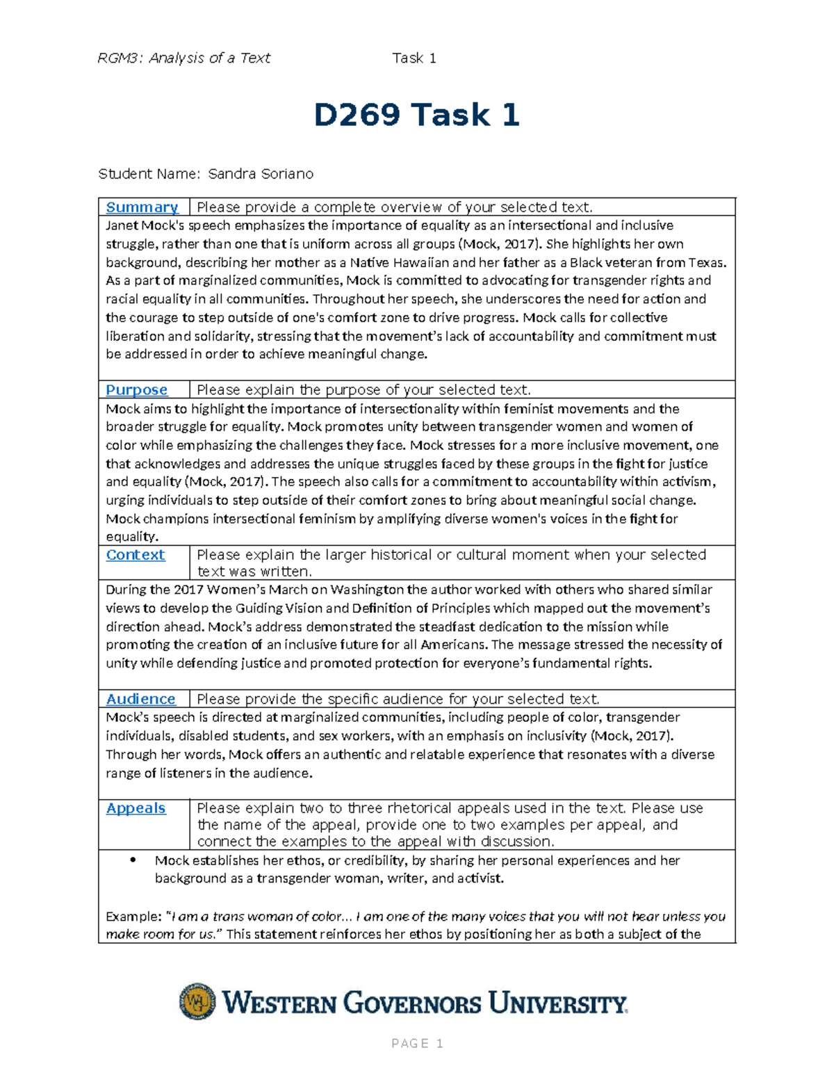 RGM3 Task 1 - RGM3 Task 1, passed first try and received an excellence award. - RGM3: Analysis ...