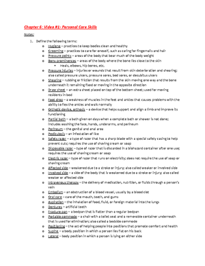 CNA Notes - Summaries and bullet points of every chapter in The Nursing ...