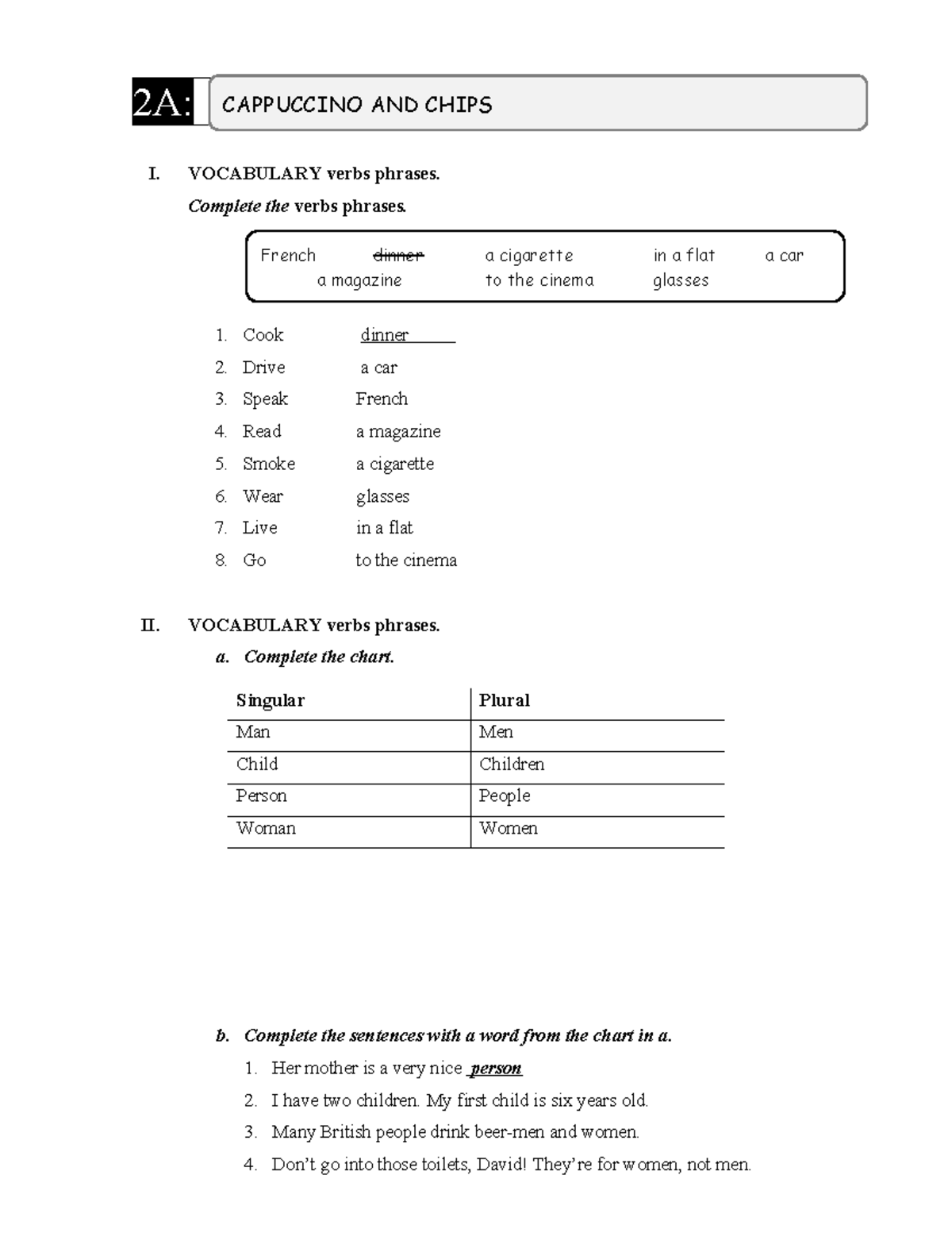 2A: French II - Verb Phrases and Vocabulary Notes - Studocu