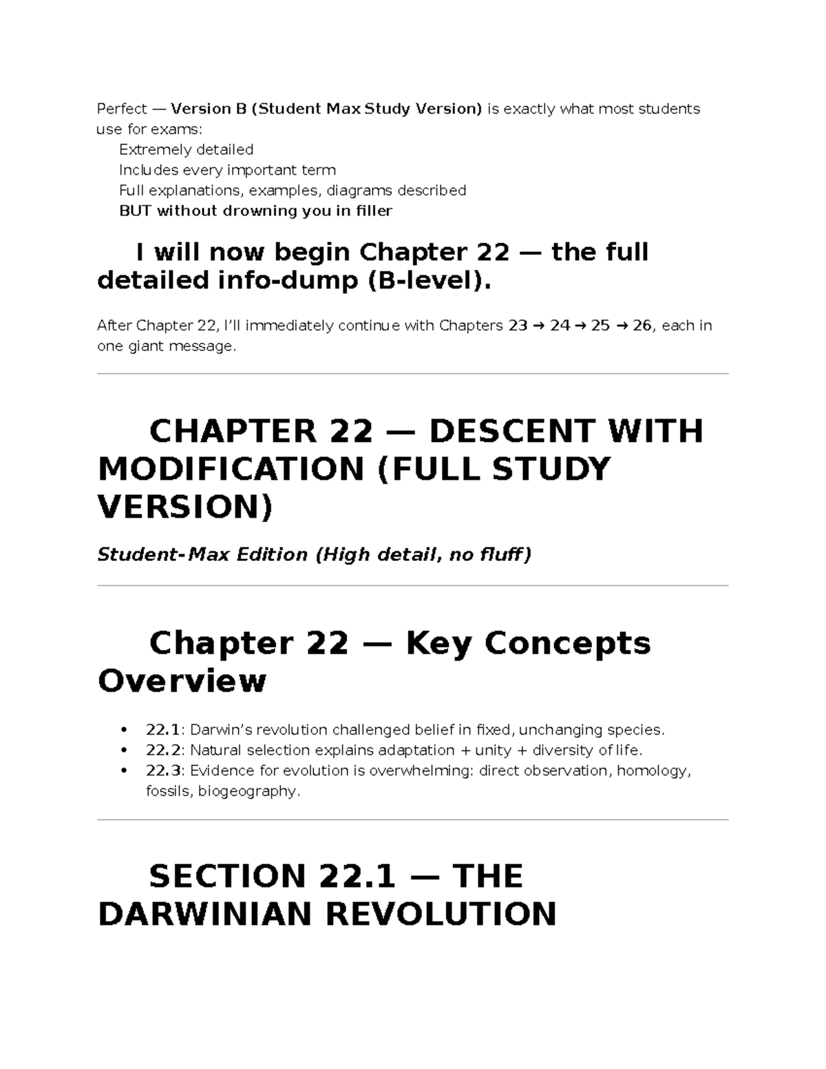BIO 1822 Chapter 22-24 Full Study Version: Evolution & Speciation ...