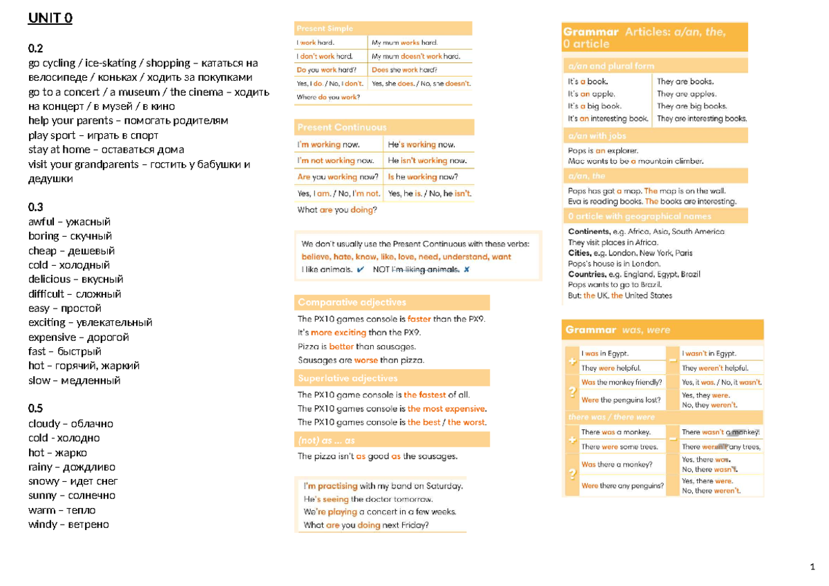 Go Getter 4 - Unit Summaries and Vocabulary Guide - Studocu