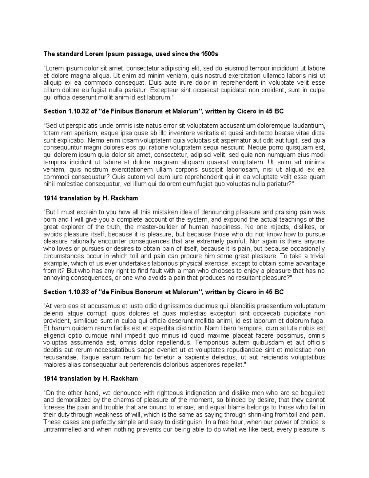 The Standard Lorem Ipsum Passage: Historical Context and Analysis - Studocu