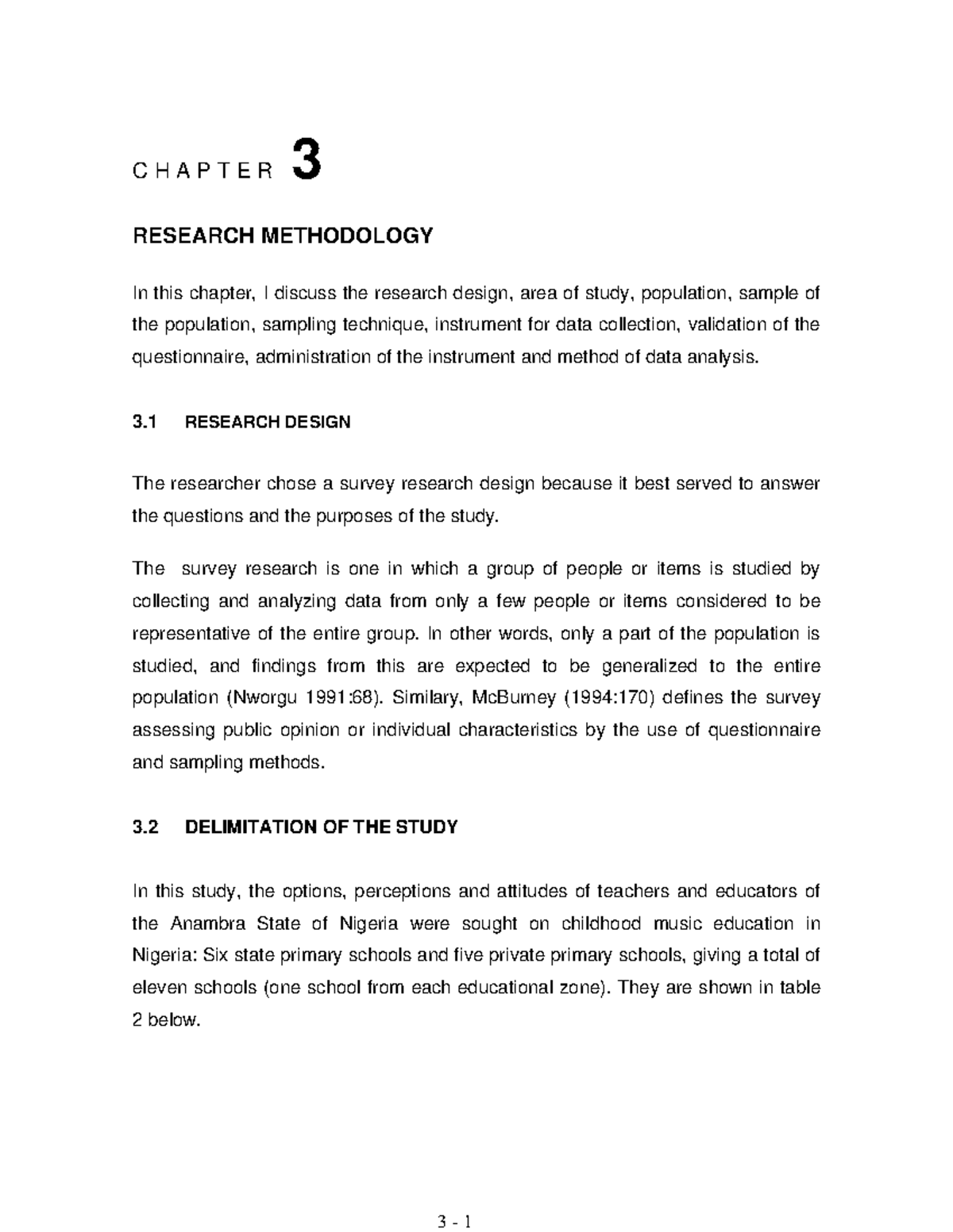 CHAPTER 3 RESEARCH METHODOLOGY: Survey Design & Data Analysis (03 ...