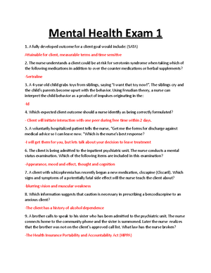 Module 1 Overview and Study Guide - Study Guide Mental health has ...
