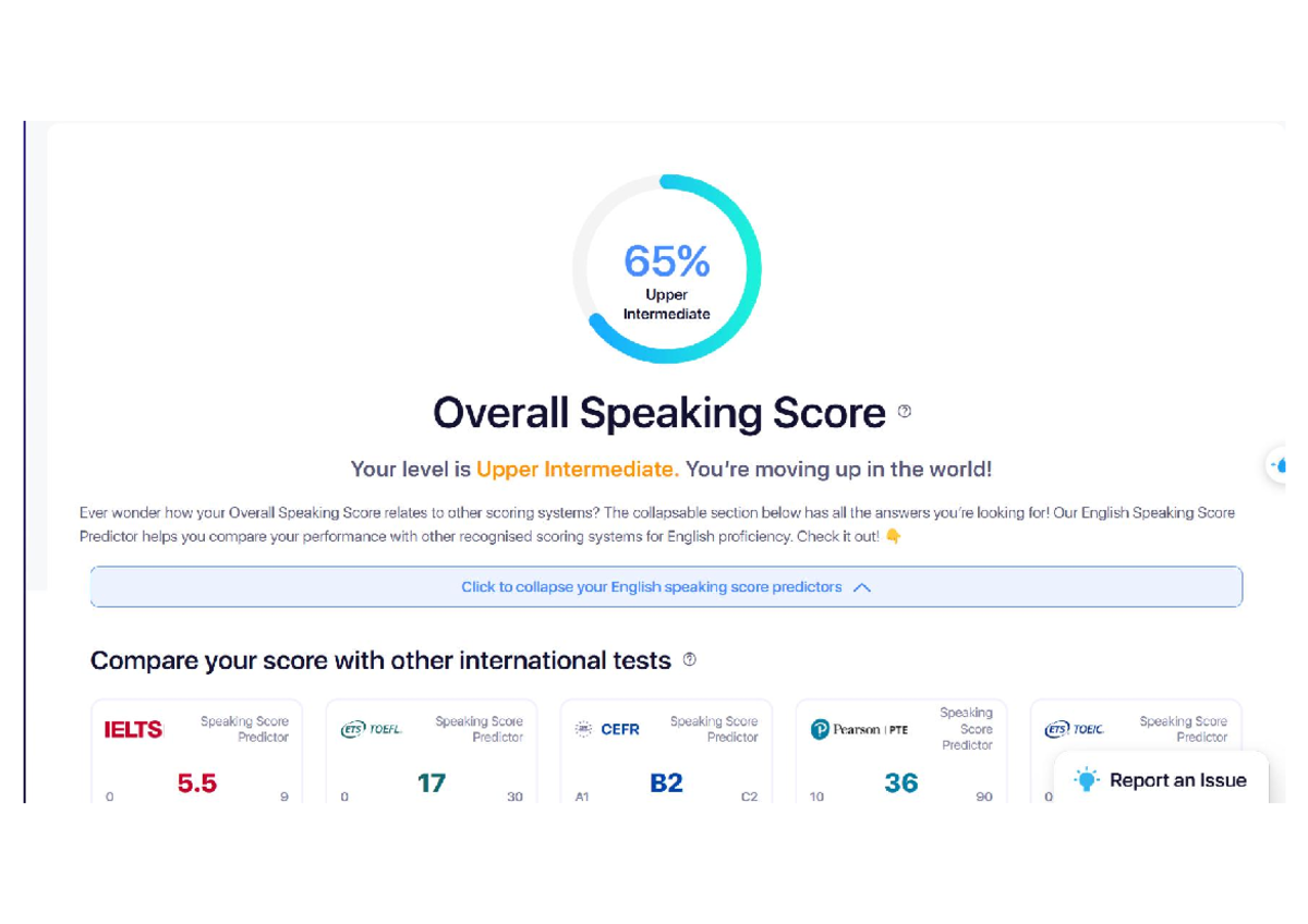 66022703 Unit 1: Upper Intermediate Speaking Score Comparison Guide ...