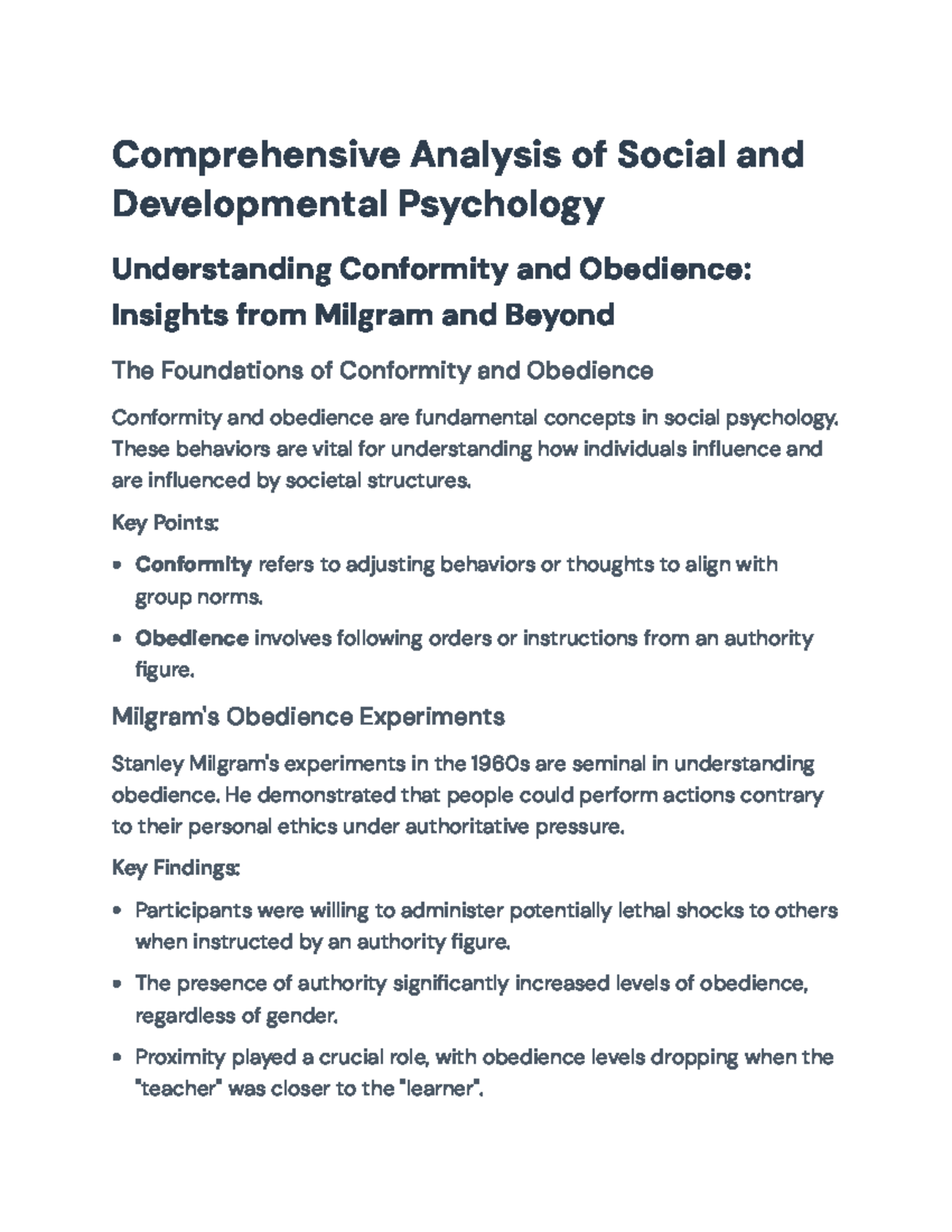 Understanding Conformity, Obedience & Developmental Psychology Concepts ...