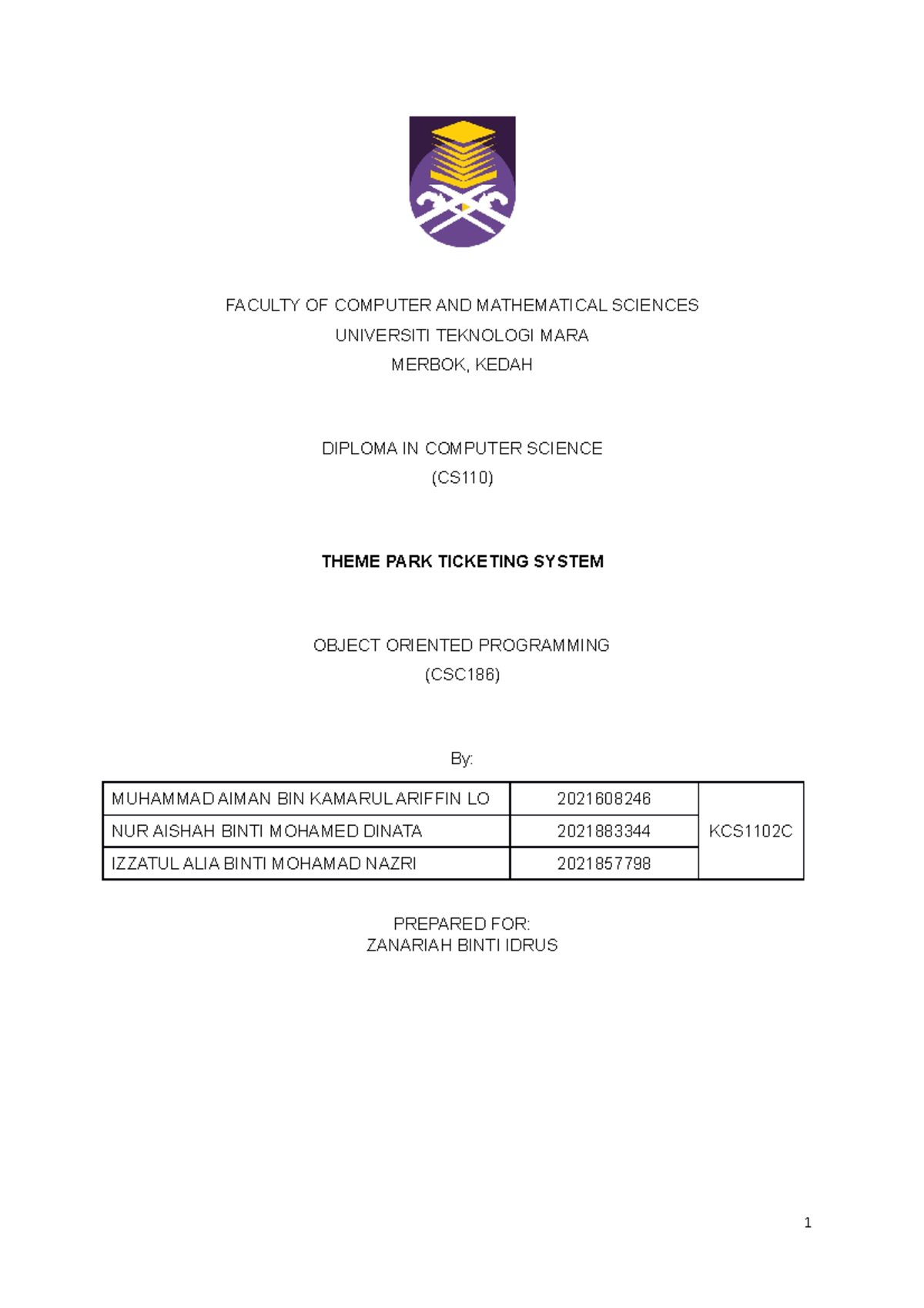 CSC186 Group Project Final Report: Theme Park Ticketing System - Studocu