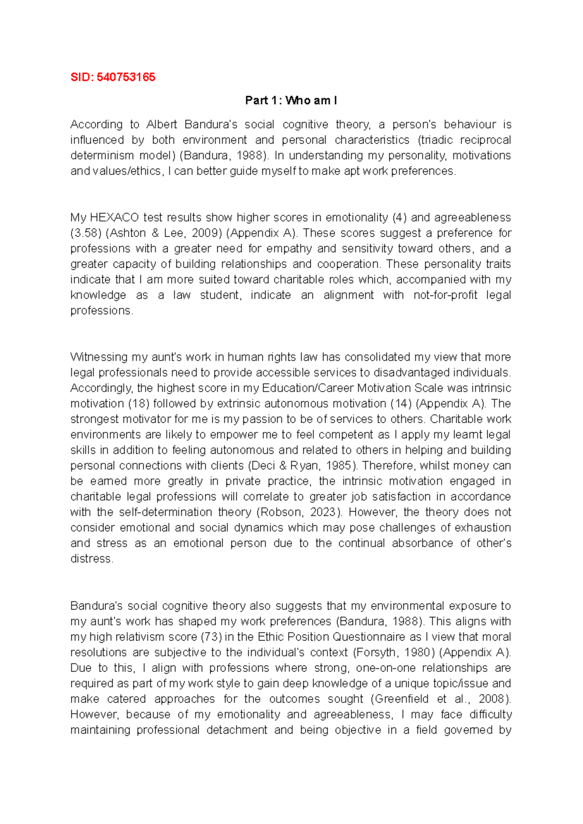 540753165 BUSS2000 DTFY S125: Personal Reflection on Career Aspirations ...