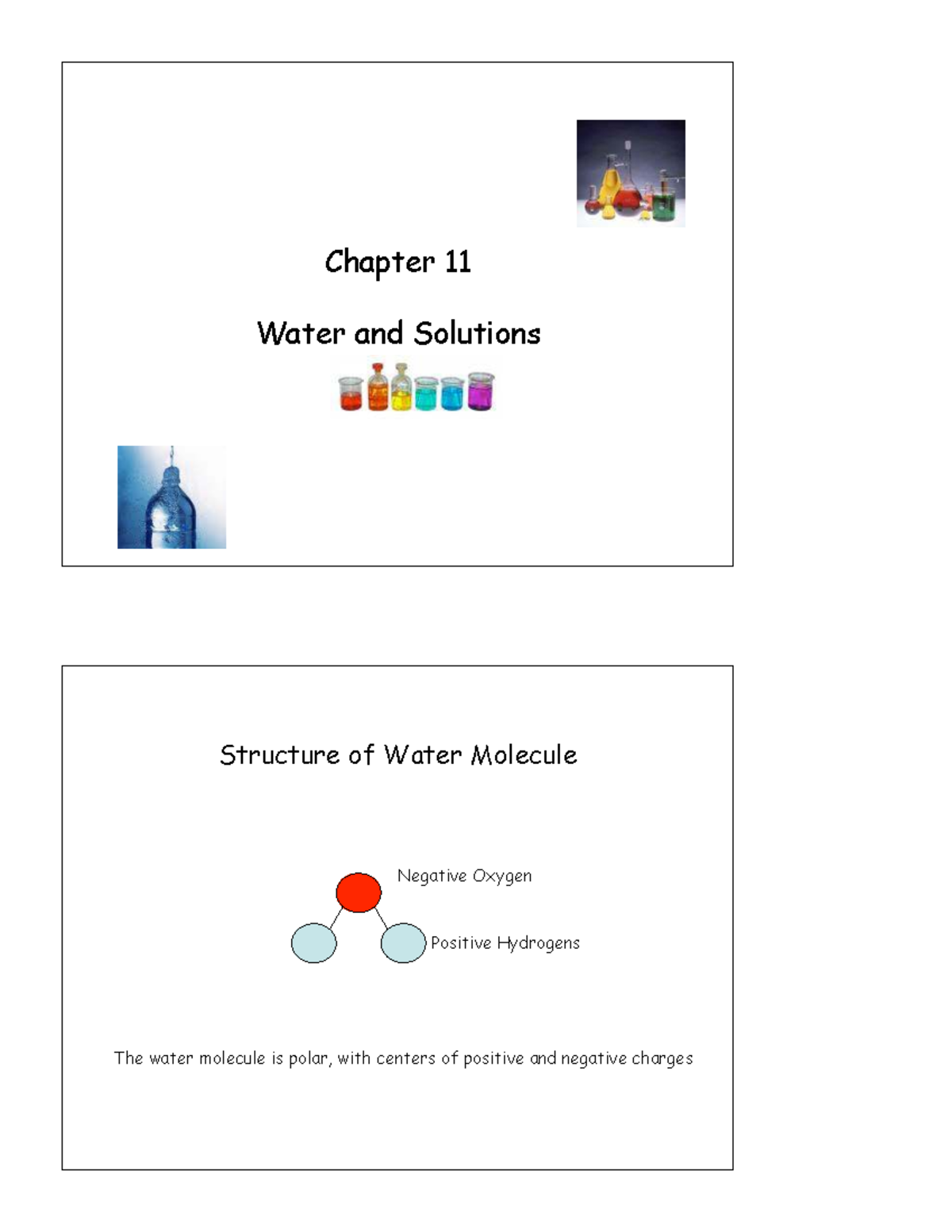 Chapter 11 Lecture - Water and Solutions: Structure & Properties - Studocu