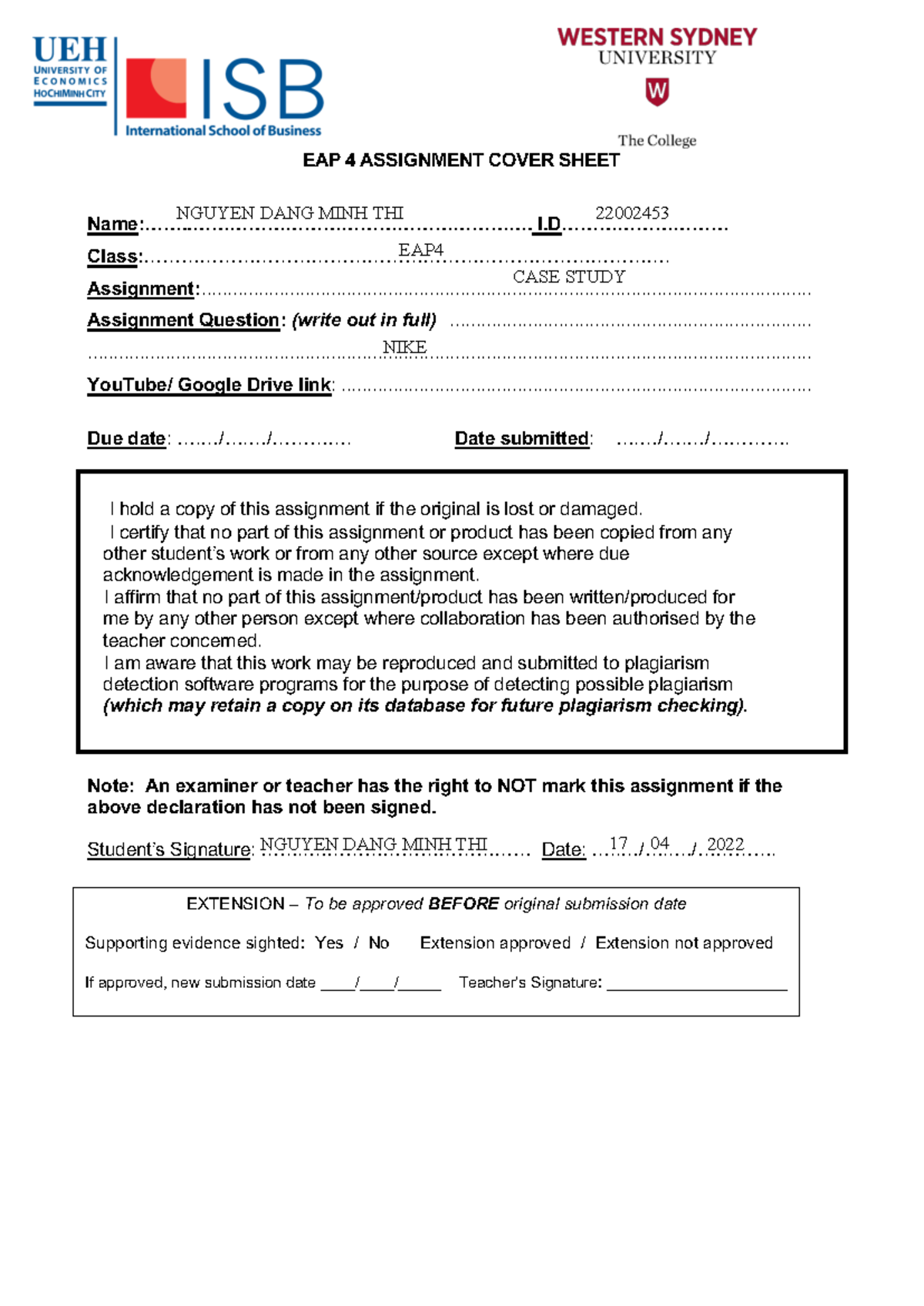 EAP 4 Case Study: SWOT Analysis and Strategy Recommendations for Nike ...