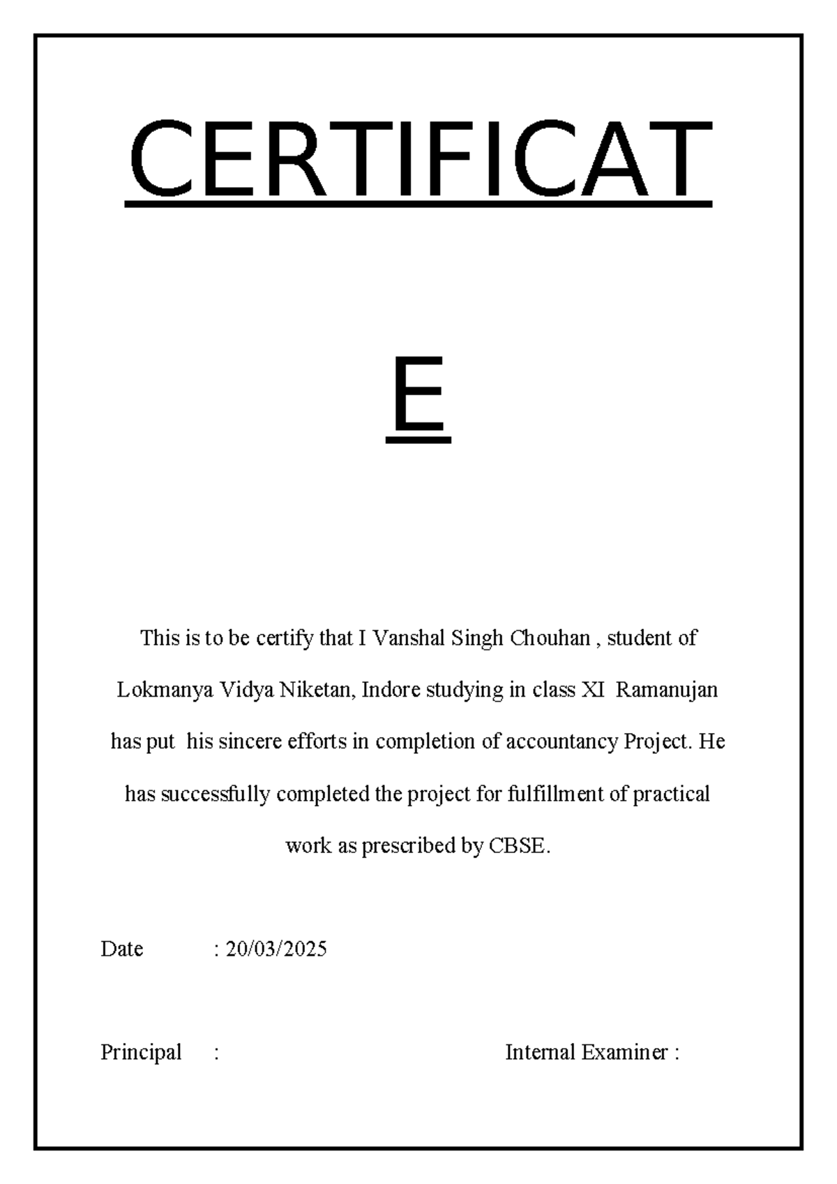 1 - wfdiunindnvdn - English B SL - CERTIFICAT E This is to be certify ...