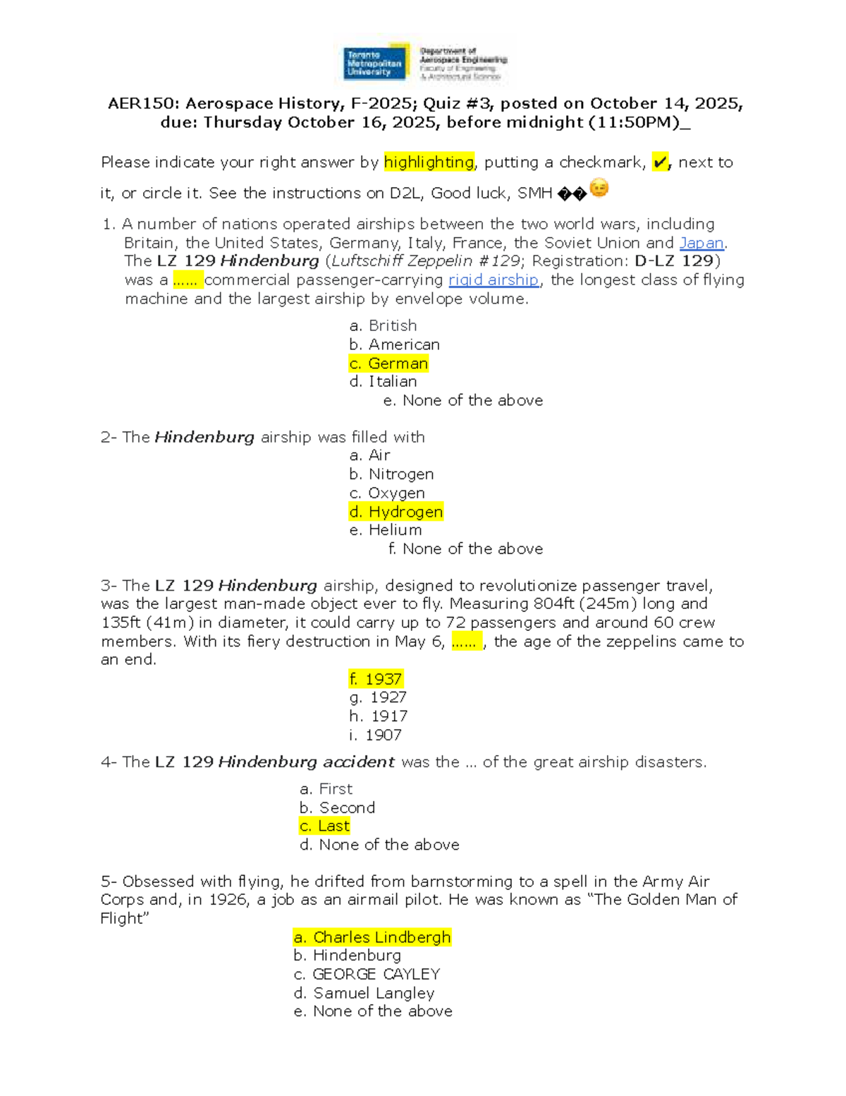 AER150: Aerospace History, Quiz #3 - Key Concepts and Questions - Studocu