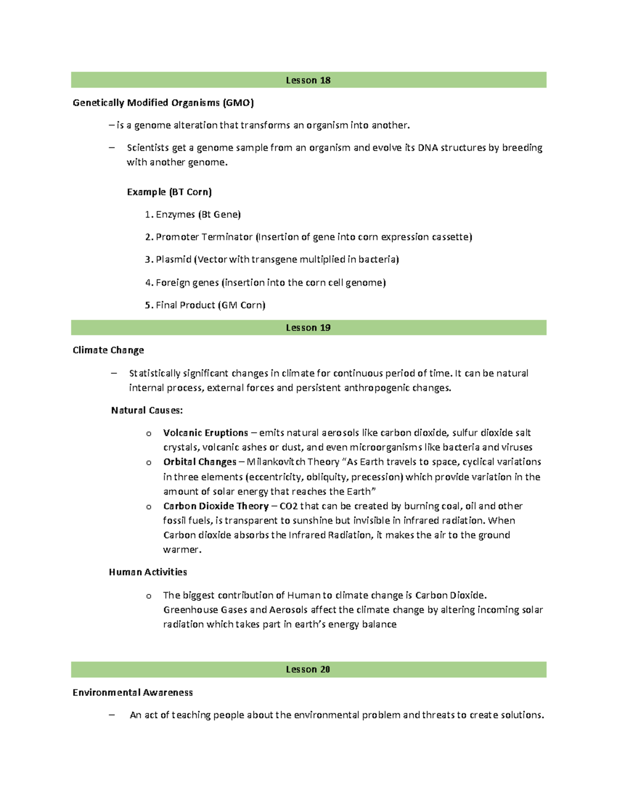 STS 18-21 Reviewer: GMO, Climate Change, and Environmental Awareness ...