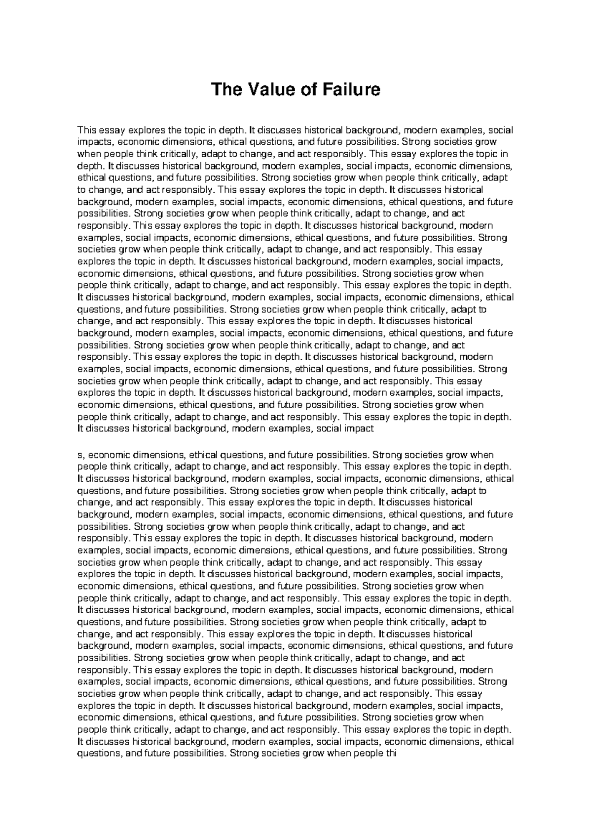 The Value of Failure: An In-Depth Essay Analysis (Course Code: ASDASD ...
