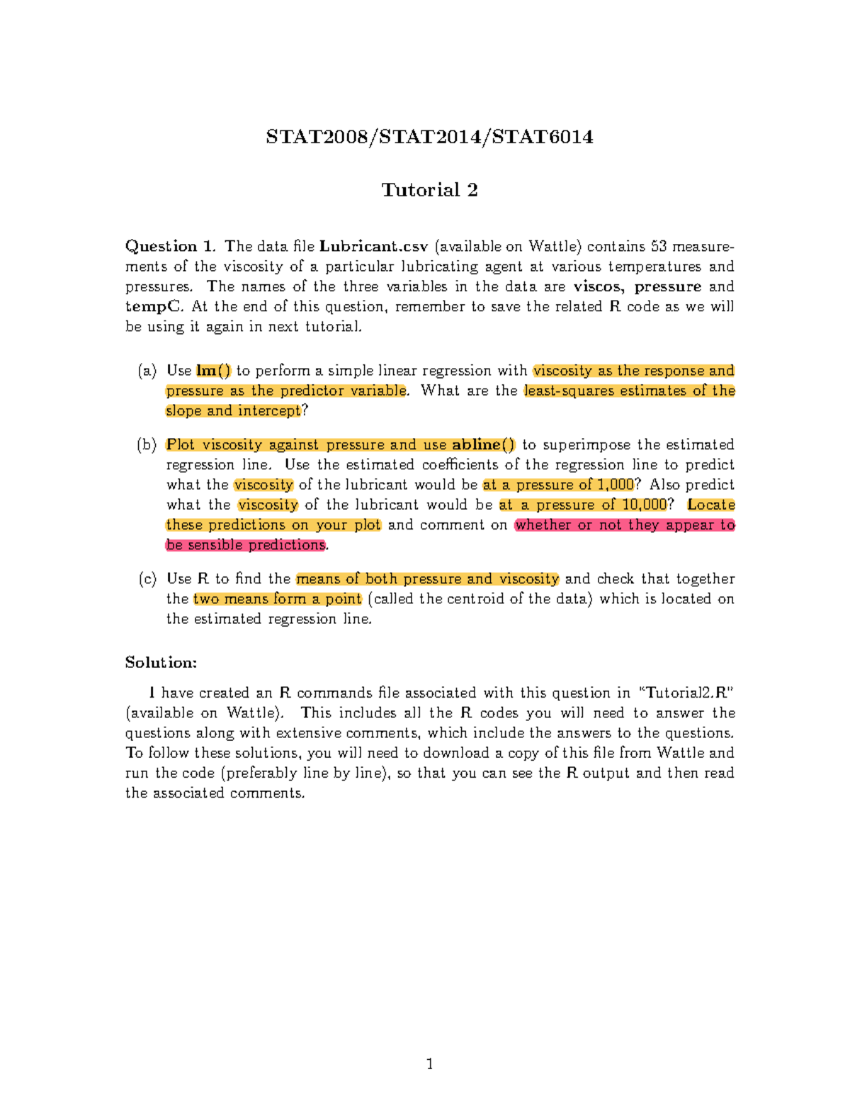 Solution of Tutorial 2 - Practice - STAT2008/STAT2014/STAT Tutorial 2 Question 1. The data file ...