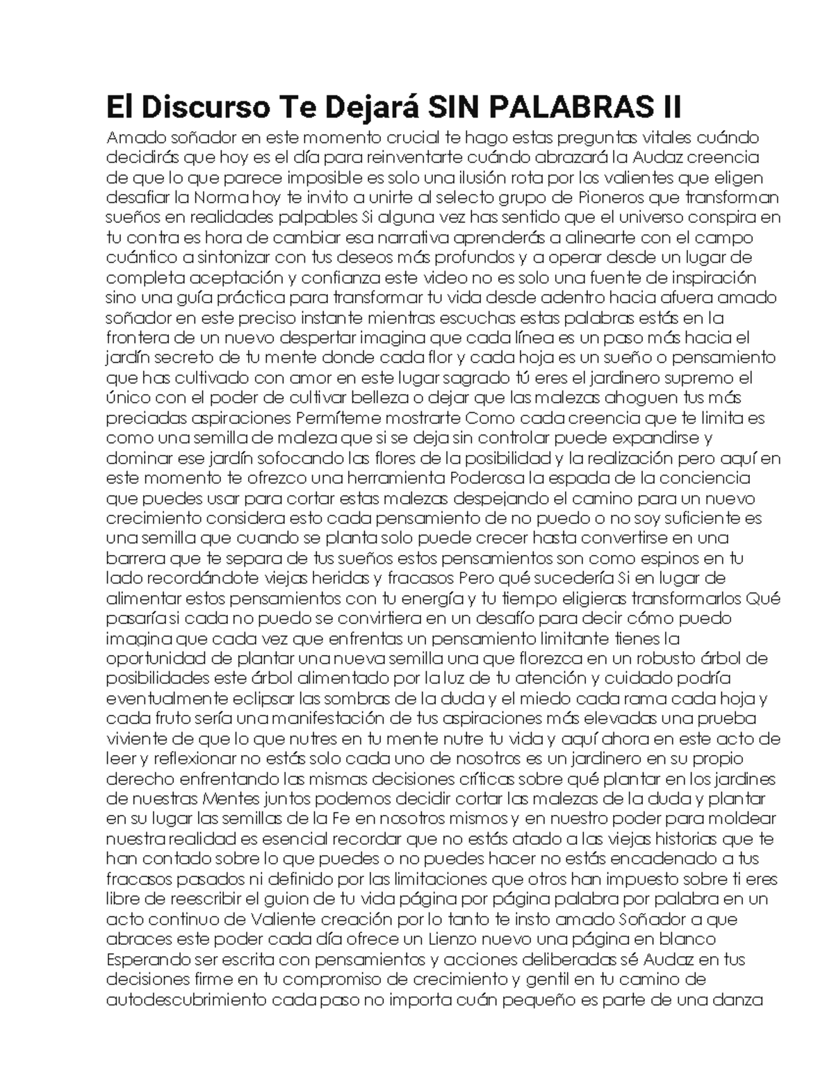 Discurso que...Te Dejará SIN Palabras II - El Discurso Te Dejará SIN ...