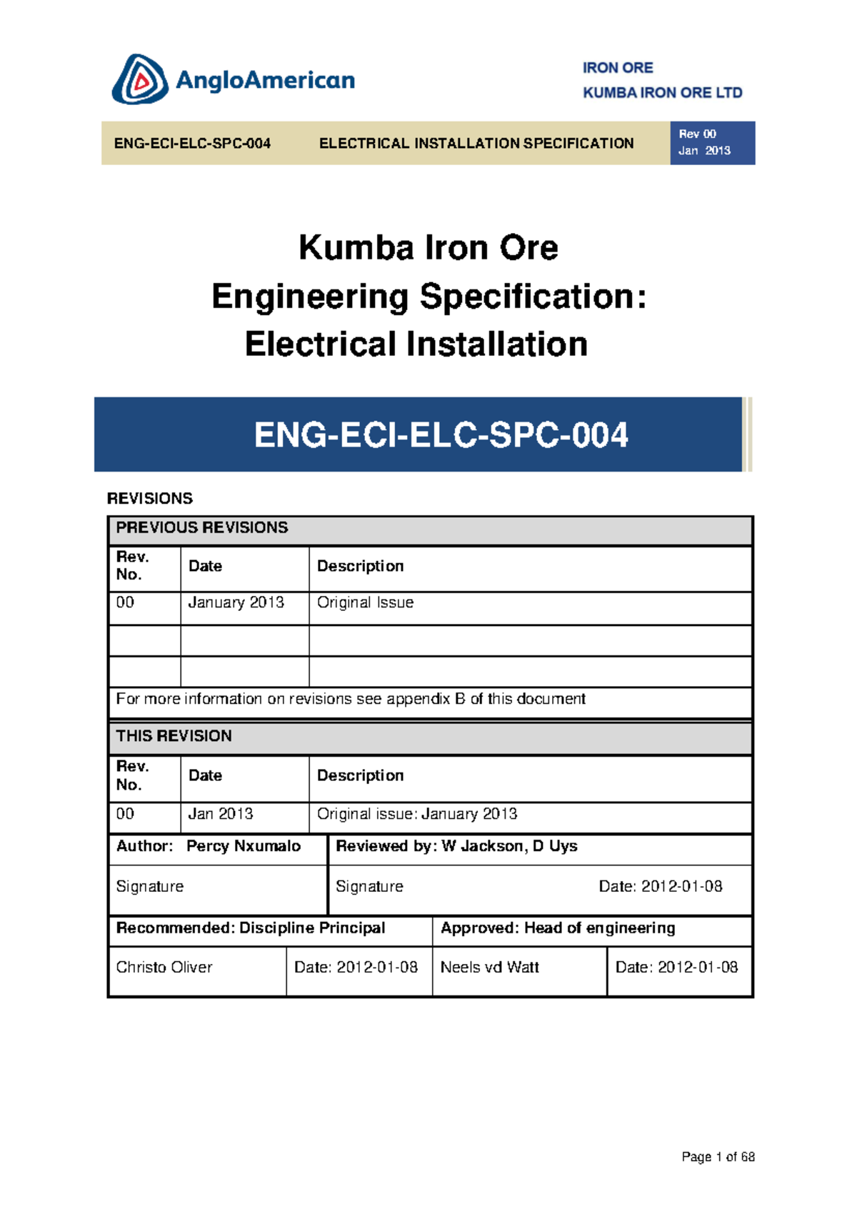 467707621 ENG ECI ELC SPC 004 Electrical Installation Specification ...