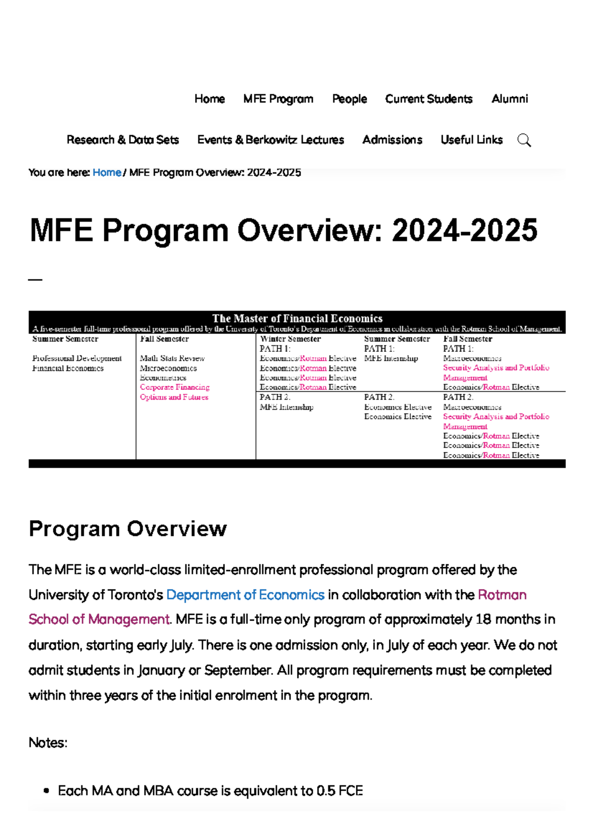 MFE Program Overview 2024-2025 – MFE UToronto - Copyright © 2025 · The ...