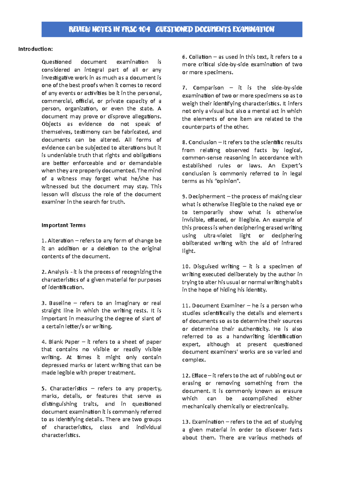 Questioned Document Examination Chap 1 8 - Introduction: Questioned ...