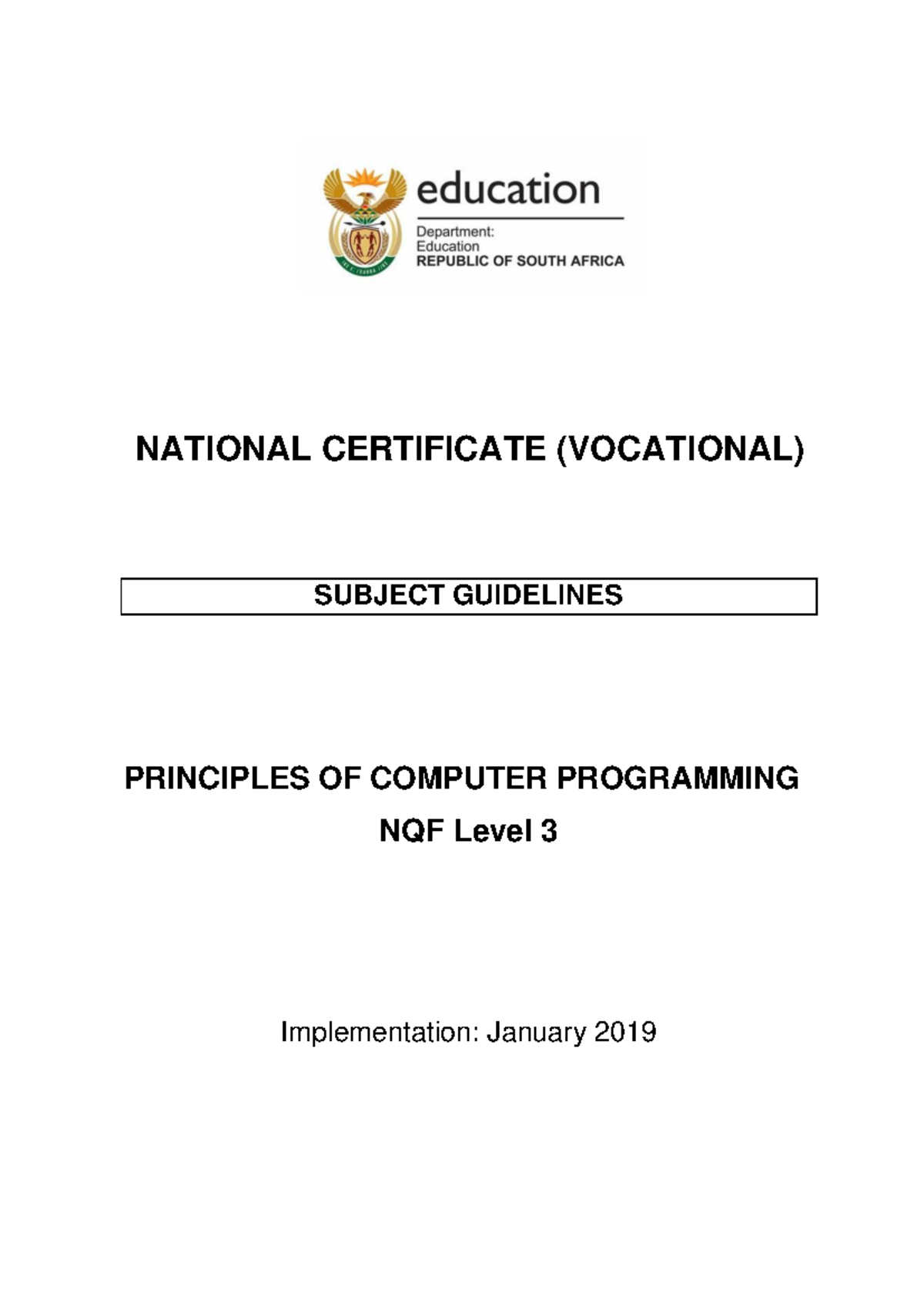 L3 SG Principles of Computer Programming Jan 2019 Guidelines - Studocu