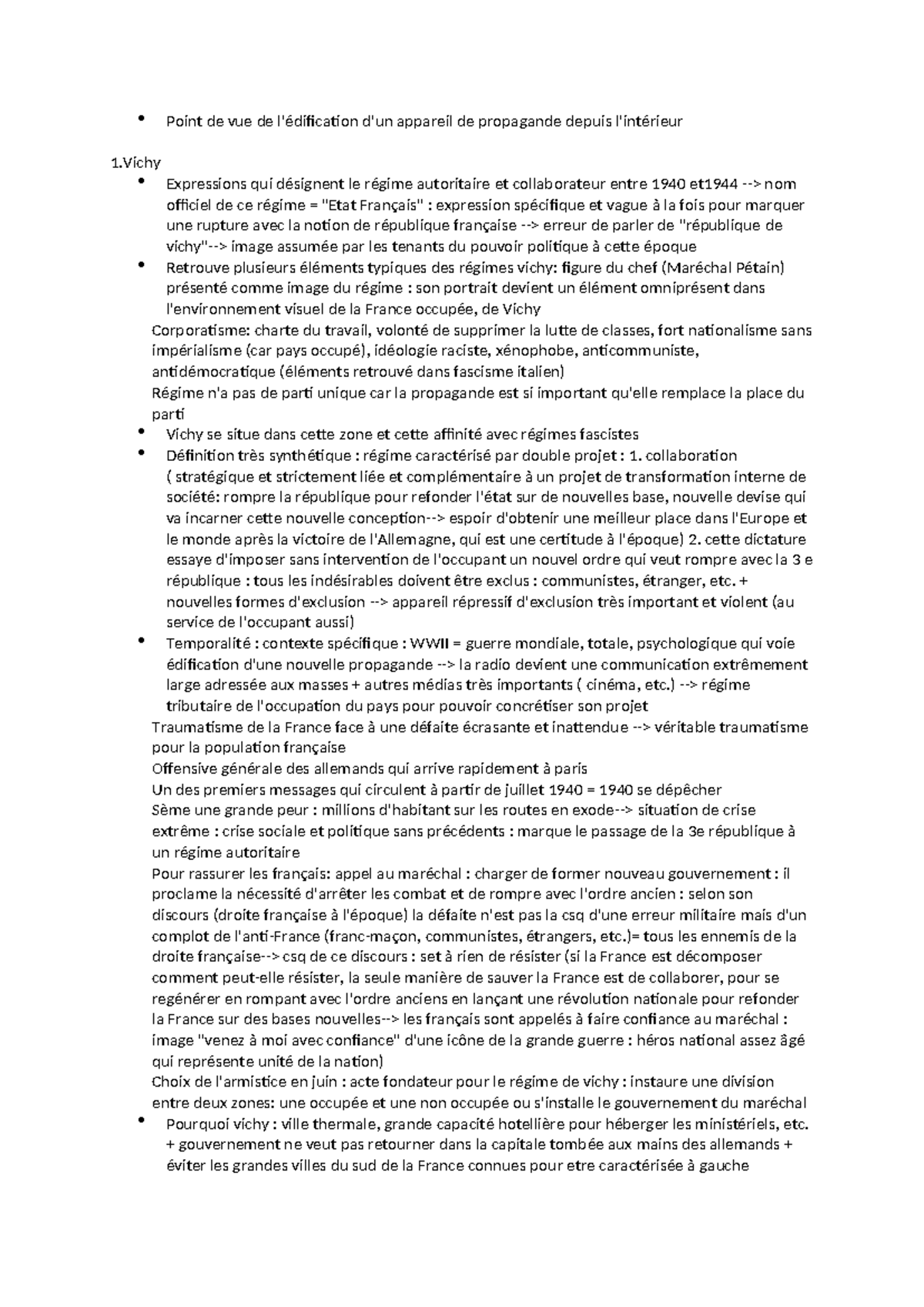 Vichy: Propagande et Régime Autoritaire (1940-1944) - Module 7 - Studocu
