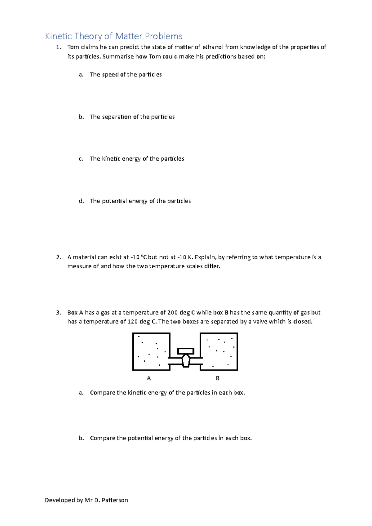 Kine c Theory Problems: Understanding Matter States and Energies - Studocu