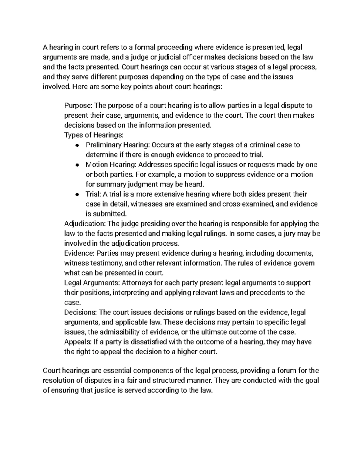 GHS 400 - Summary of Writs, Hearings, and Witness Statements in Law ...