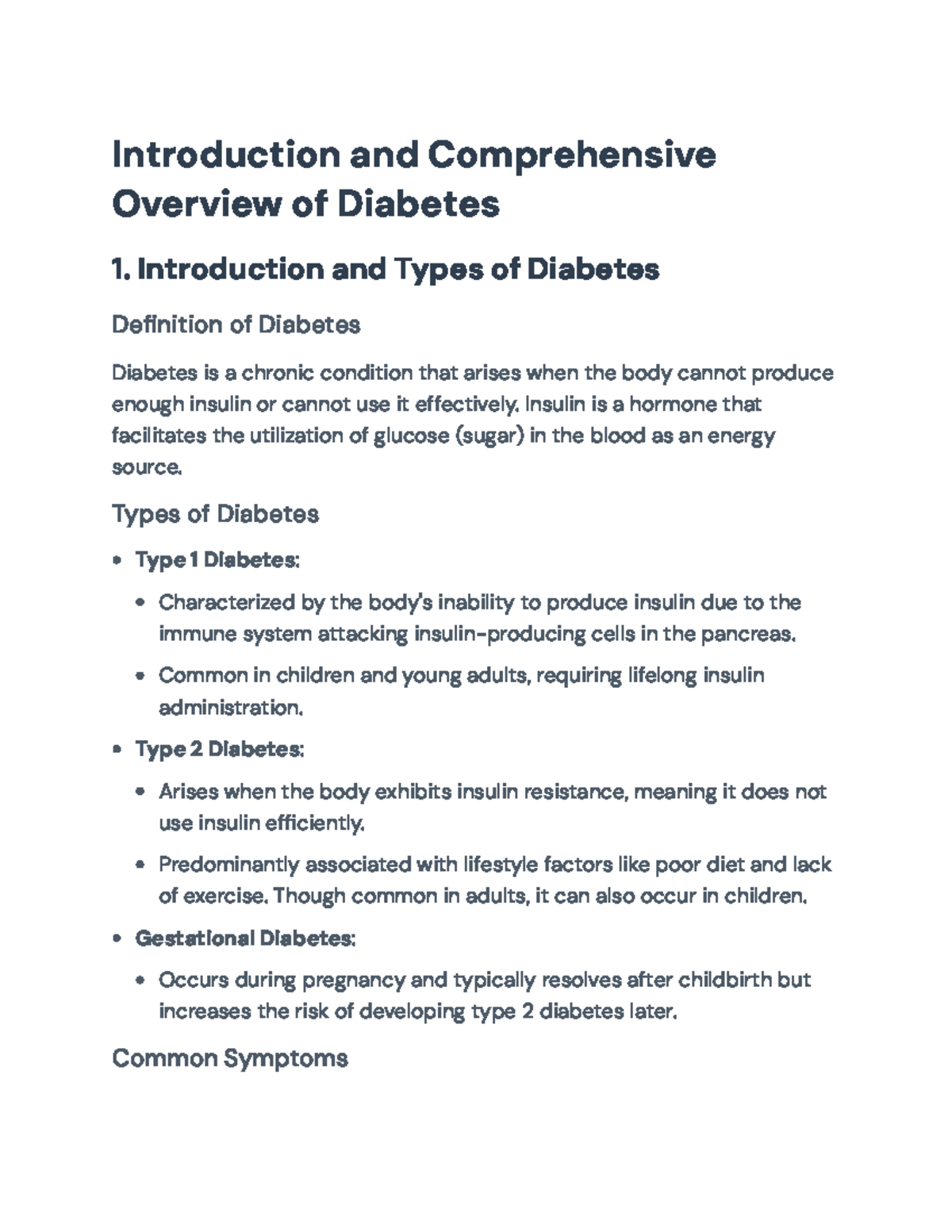 Comprehensive Overview of Diabetes: Types, Causes, and Management ...