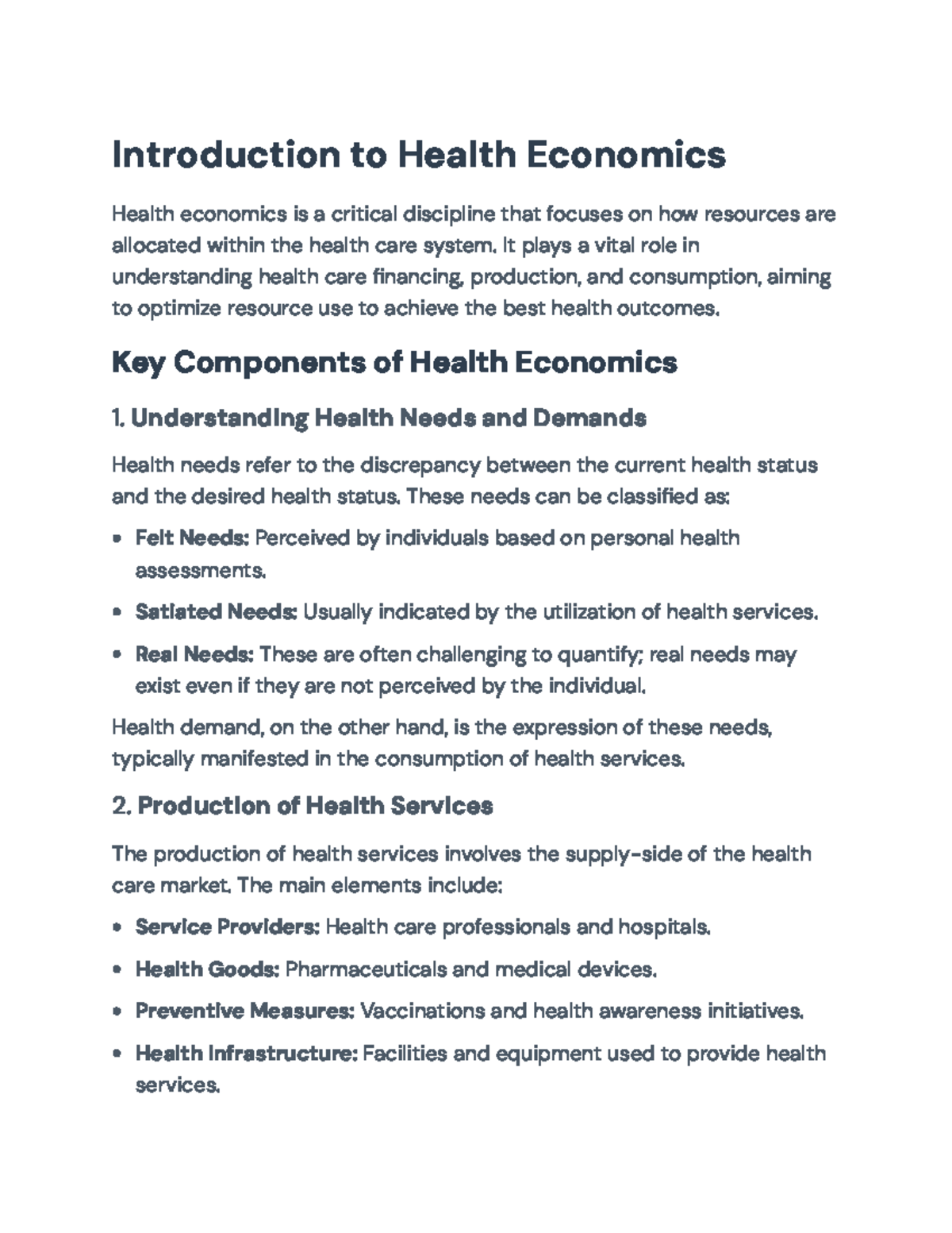 Health Economics Overview: Resource Allocation and Financial Strategies ...