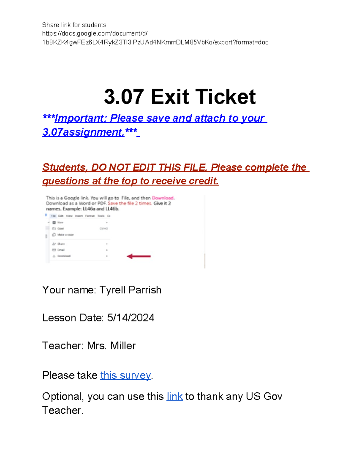 3.07 Exit Ticket - docs.google/document/d/ - Studocu
