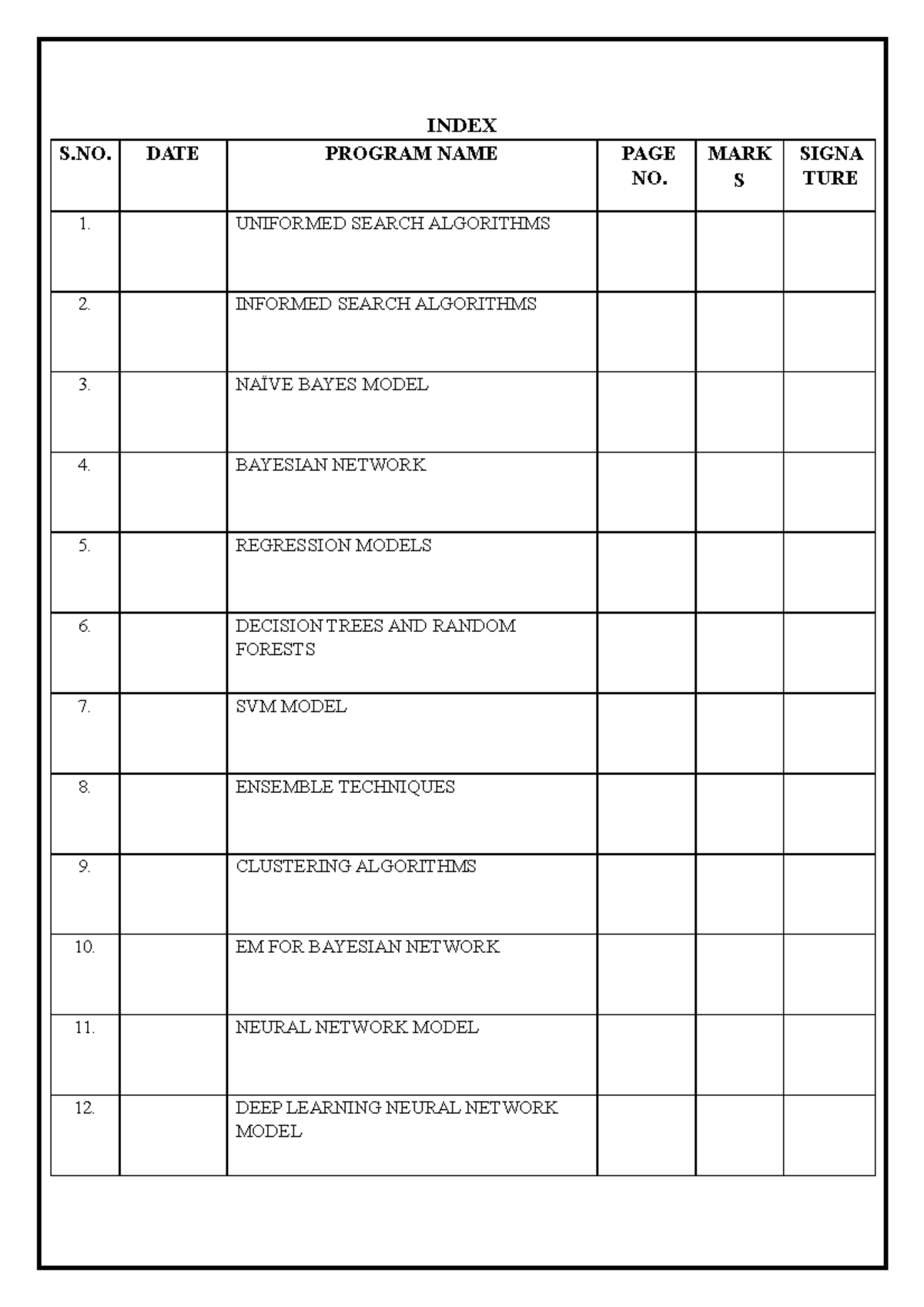 AI & ML Lab Manual Final - Search & Model Algorithms - Studocu
